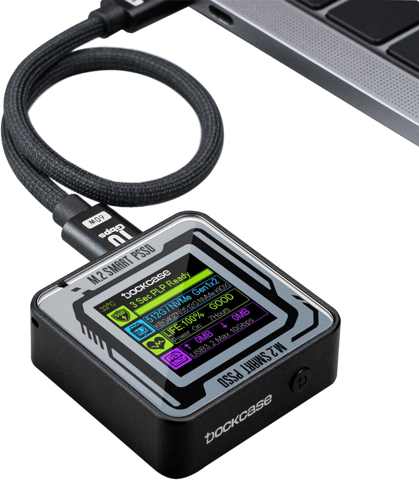 DOCKCASE Pocket M.2 2230 NVMe SSD Enclosure,Support 3s PLP Prevents ...