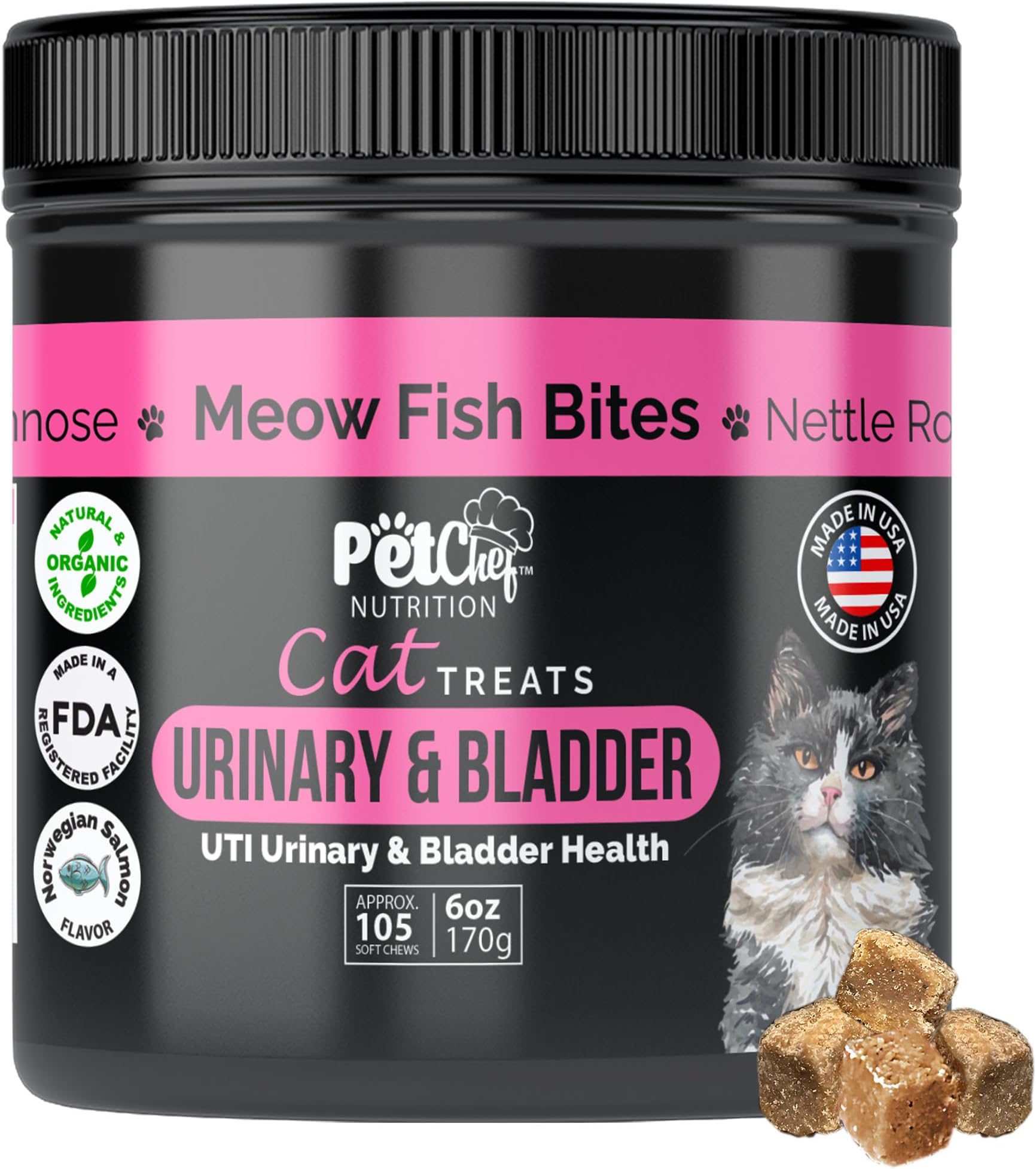 Amazon.com : Pet Chef Feline Treats - Fix Cat UTI - Natural & Organic ...