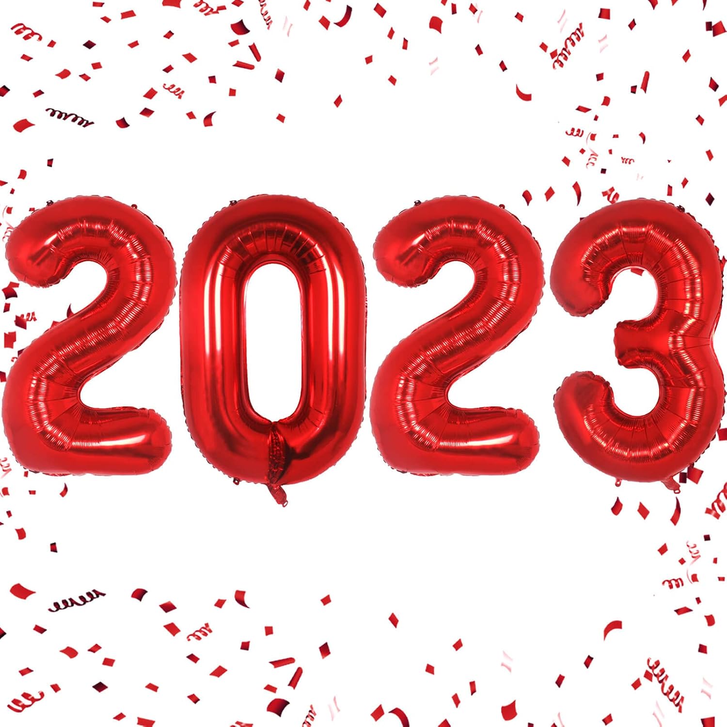 Amazon.com: Giant 40 Inch Red 2023 New Year Balloons Big Red 2023 Foil ...