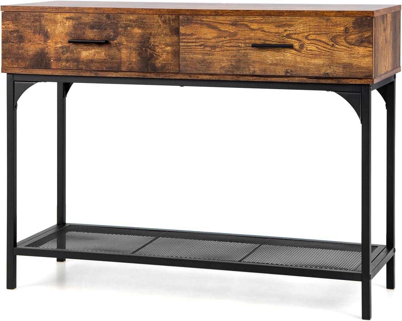 Giantex Console Table with Storage Drawers - Industrial Entryway Table ...