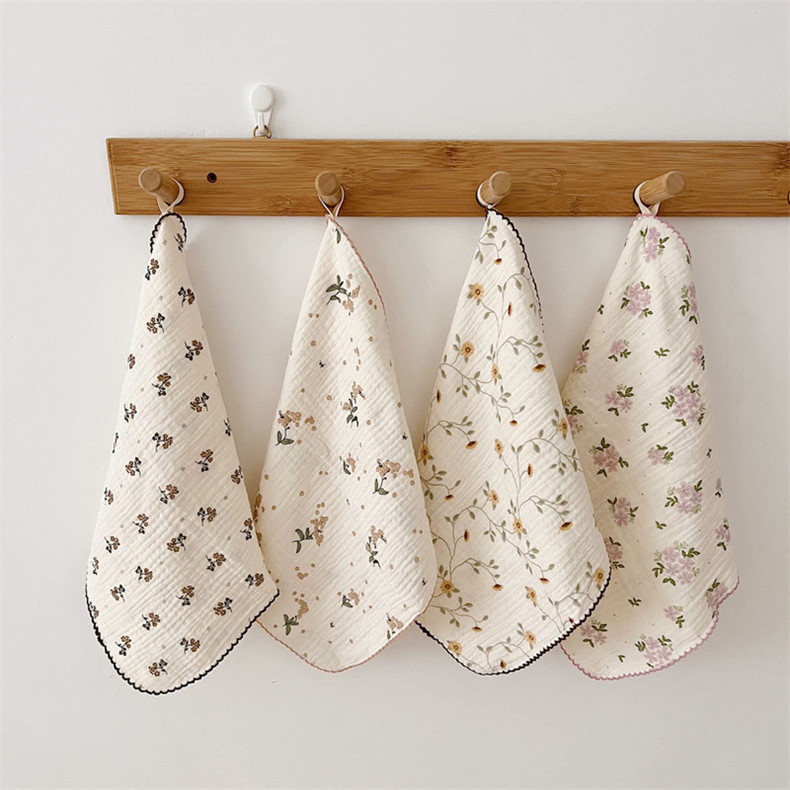 Amazon.com: BuLuTu Cute Floral Cotton Muslin Cleaning Towels for Home ...