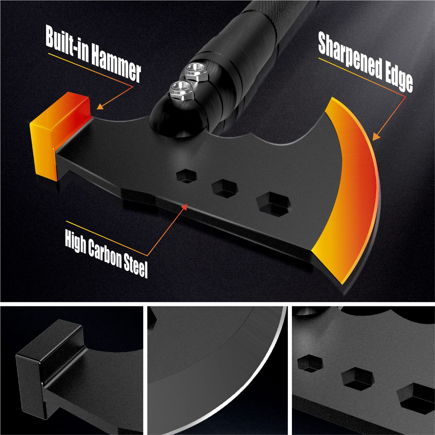 Snapklik.com : AugTouf Multi-Purpose Survival Shovel, Folding Camping ...