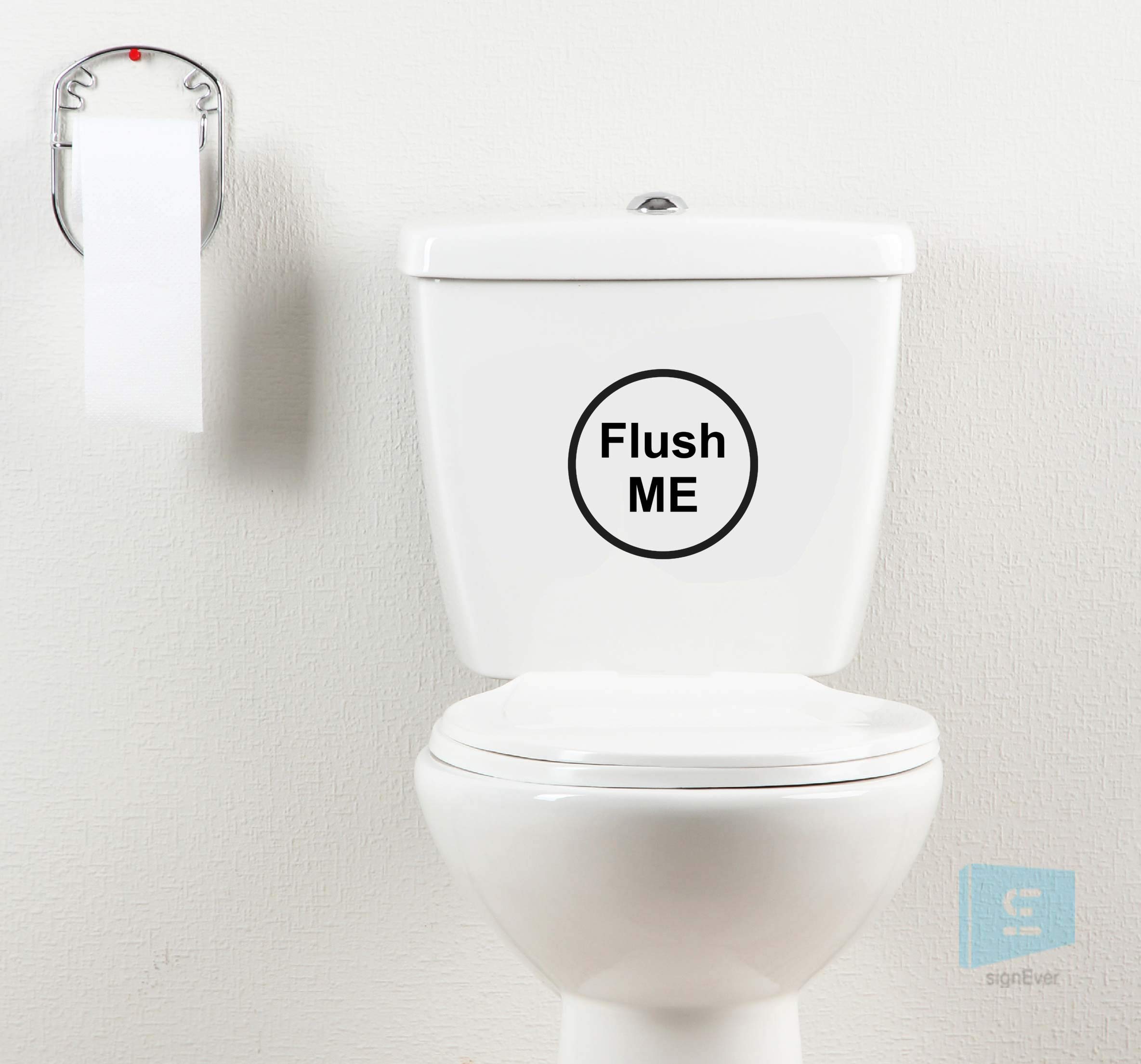 SIGN EVER™ Flush Me Sign Sticker Bathroom Toilet Signage Hotel Business ...