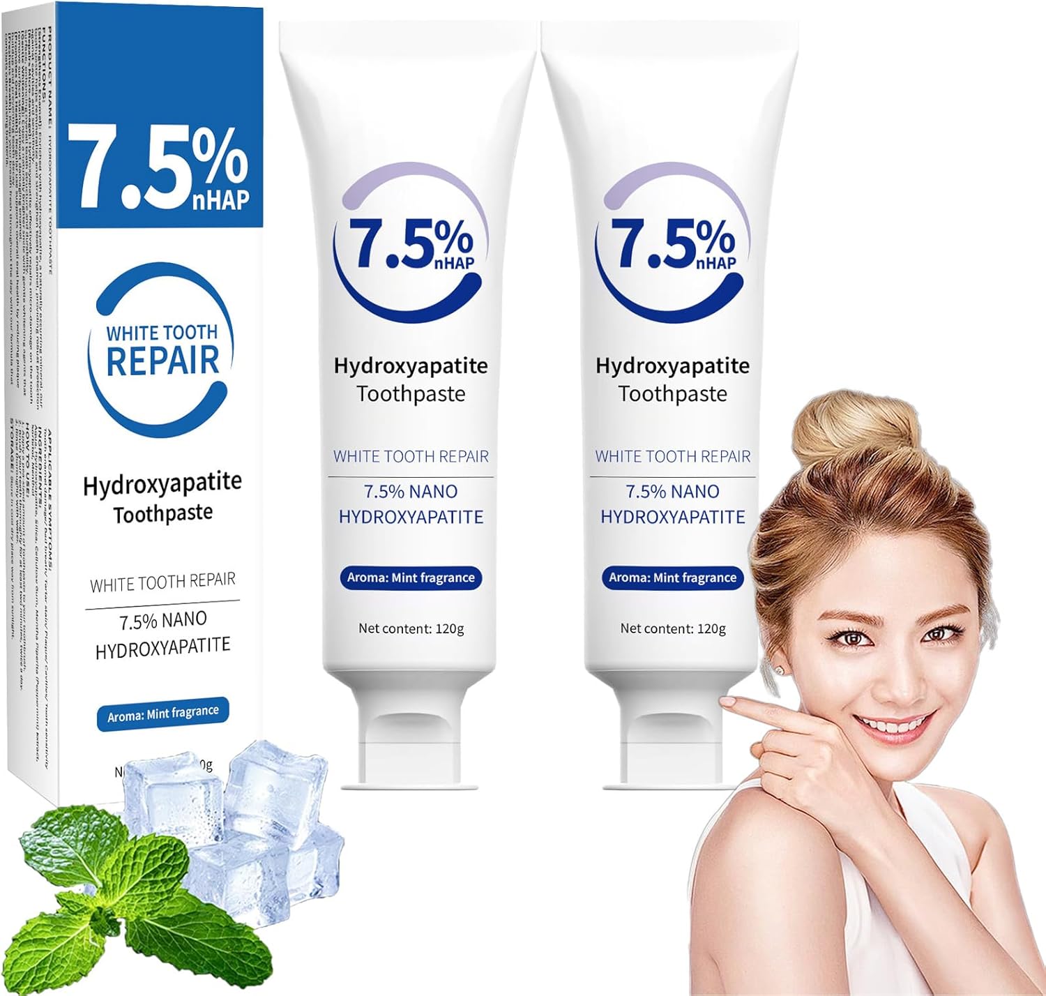Amazon.com: 7.5% Hydroxyapatite Toothpaste, Fluoride-Free ...