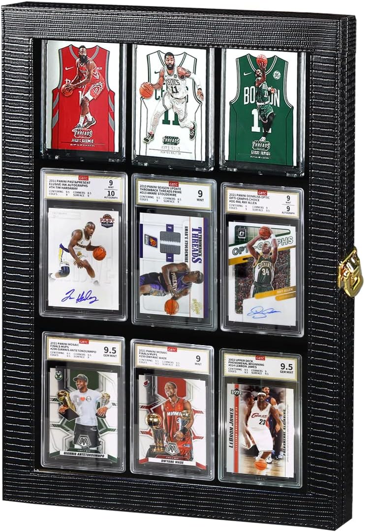Amazon.com: Fanousy Baseball Card Display Case, PU Leather Trading Card ...