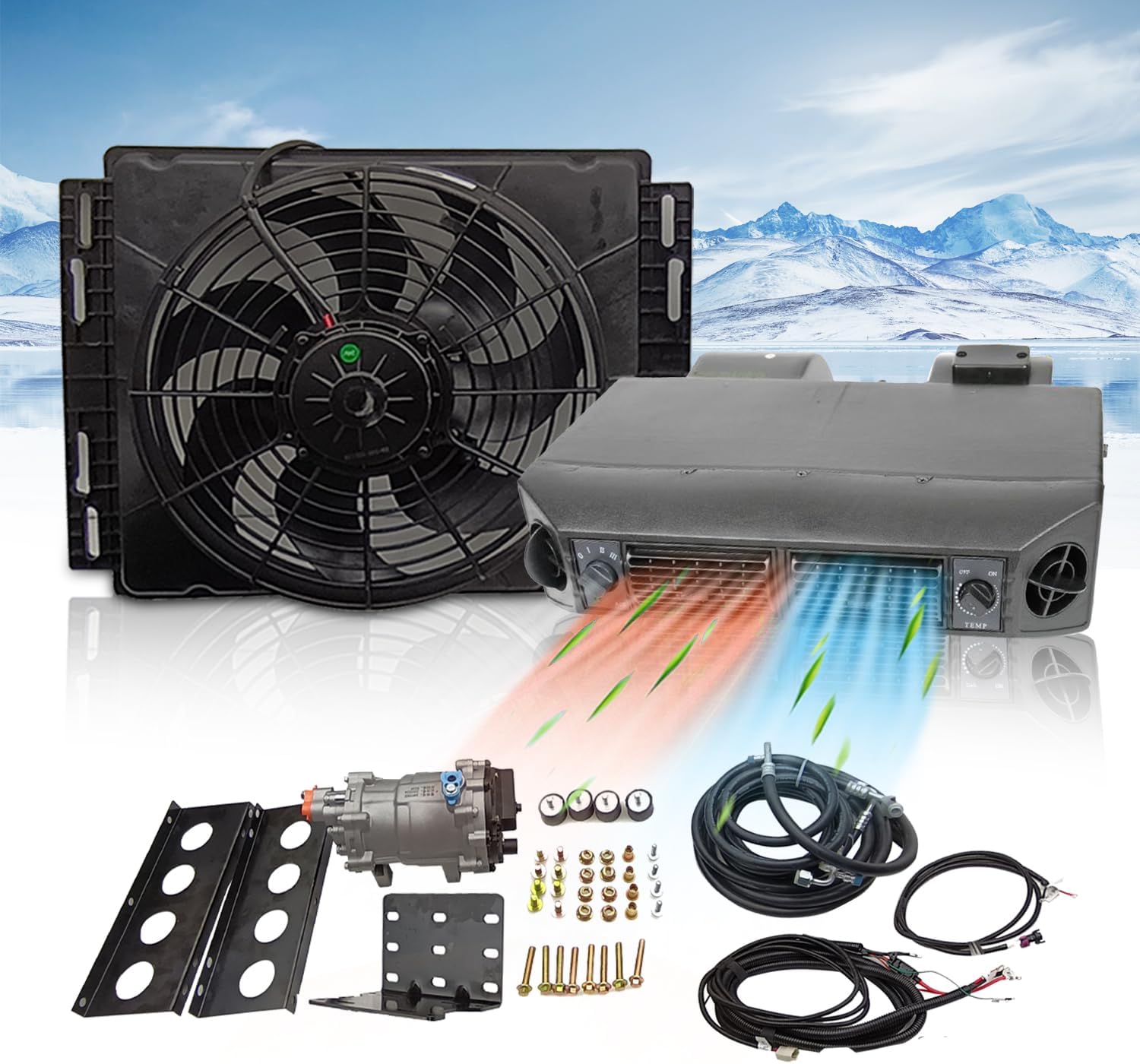 Amazon.com: Aspligo 12V Air Conditioner Auto Universal Under Dash A/C ...