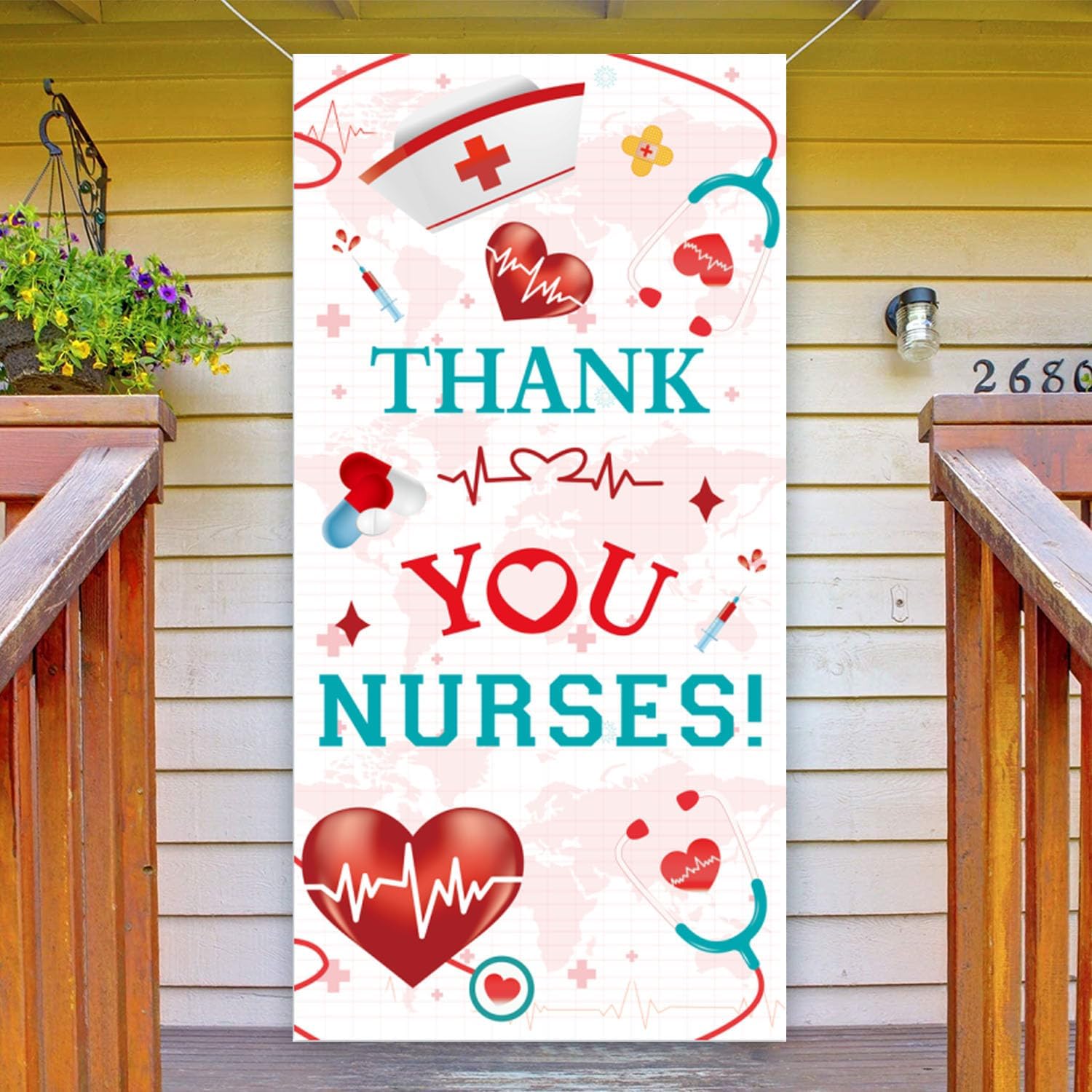 Amazon.com: LOONELO Thank You Nurses Door Cover, Happy Nurses Week Door ...