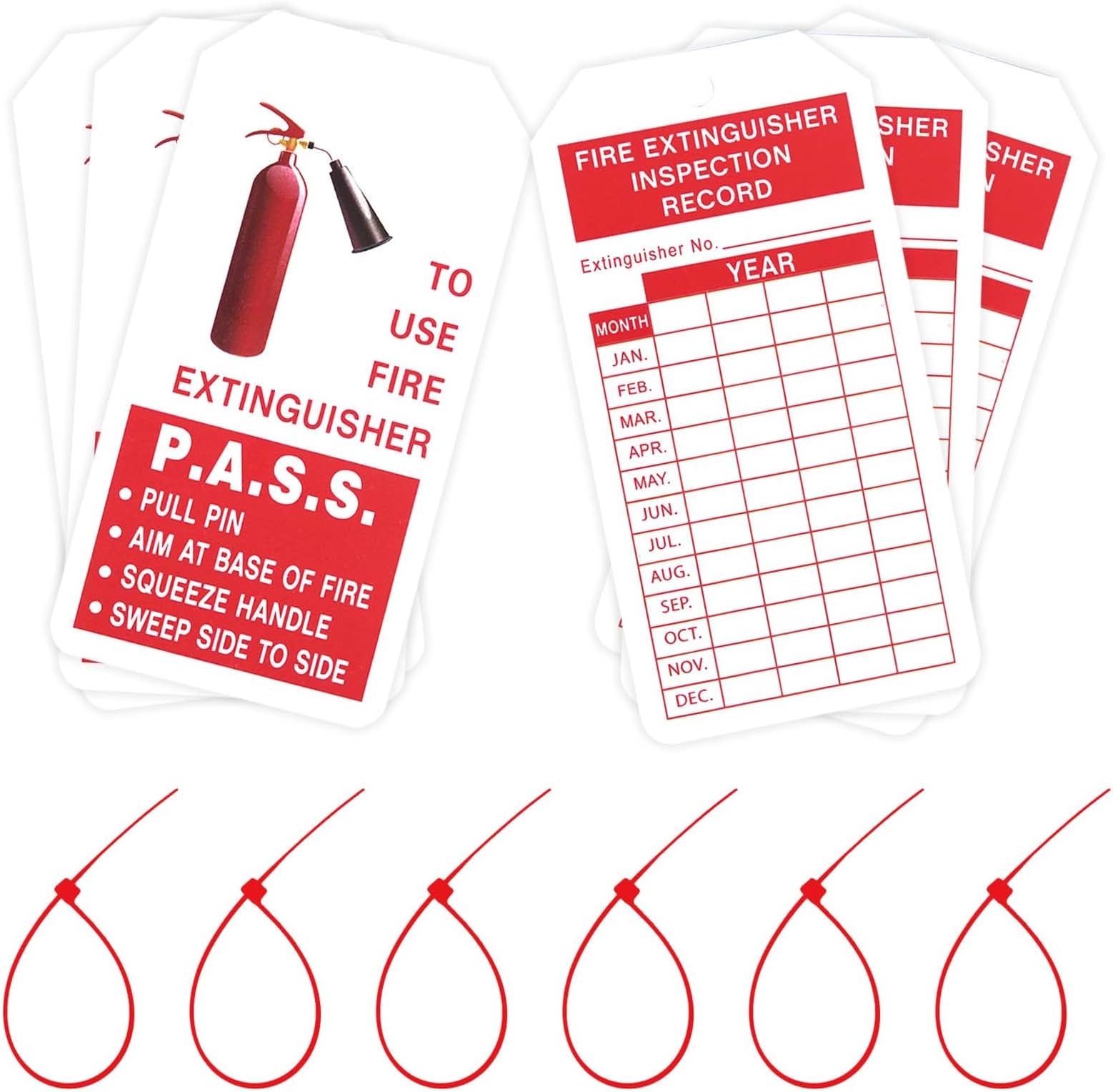Amazon.com: Tags 4 Less Emergency Lighting Inspection Tags – Printed ...