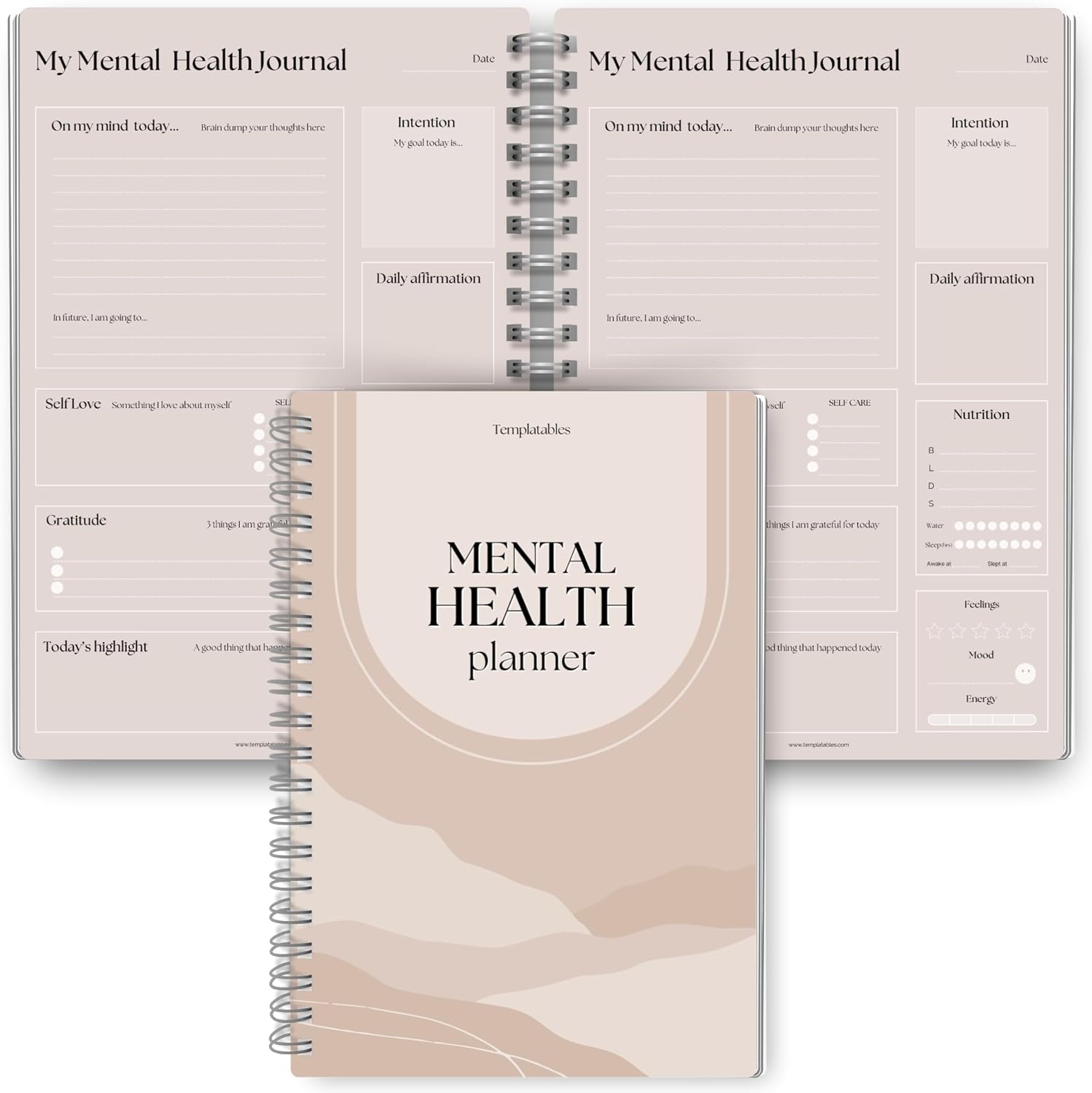Amazon.com : Mental Health Journal Planner | Daily Gratitude, Self Care ...