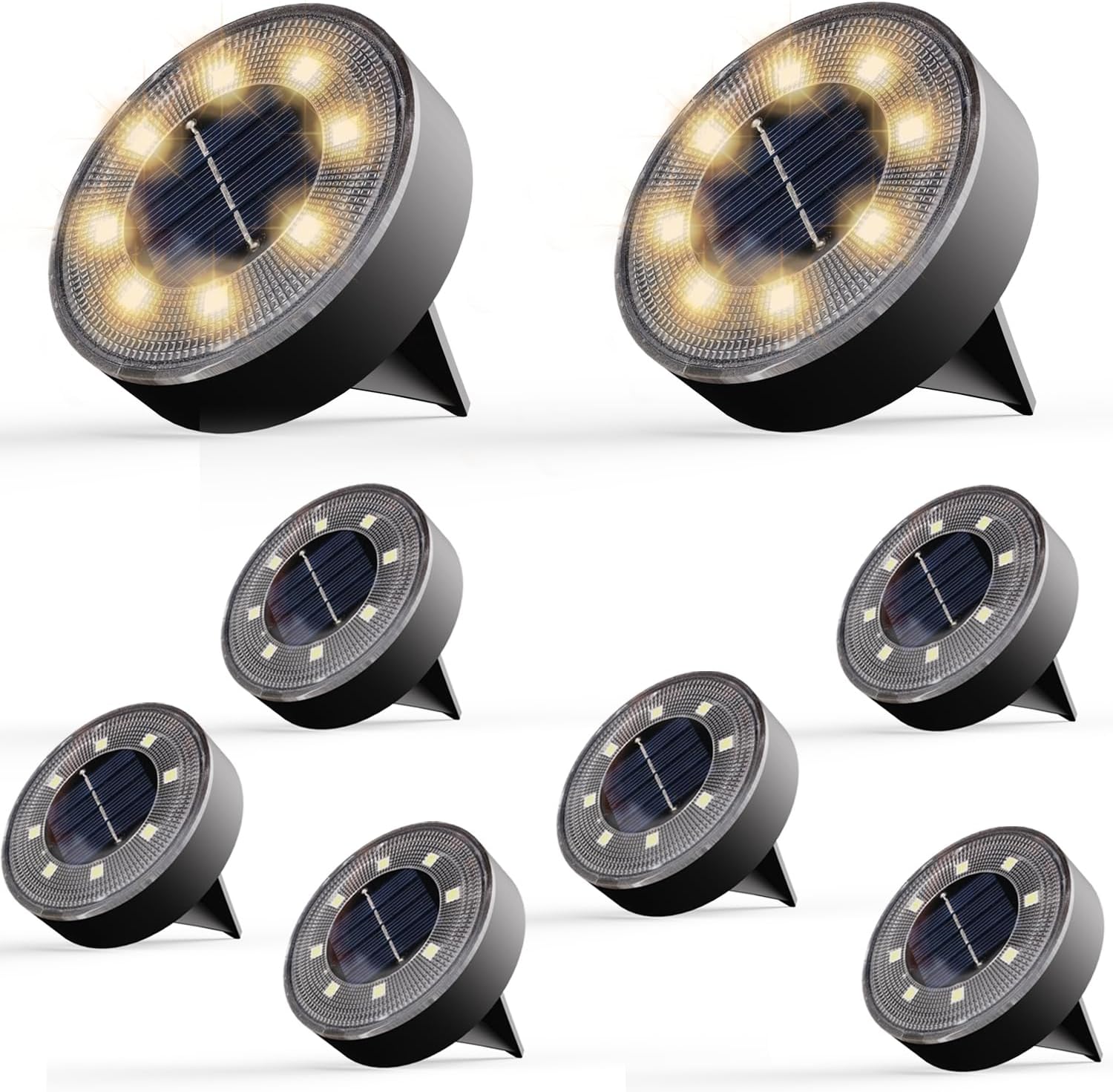 SEEMAIL Solar Ground Lights Outdoor,IP68 Flat Solar Ligts Pathway ...