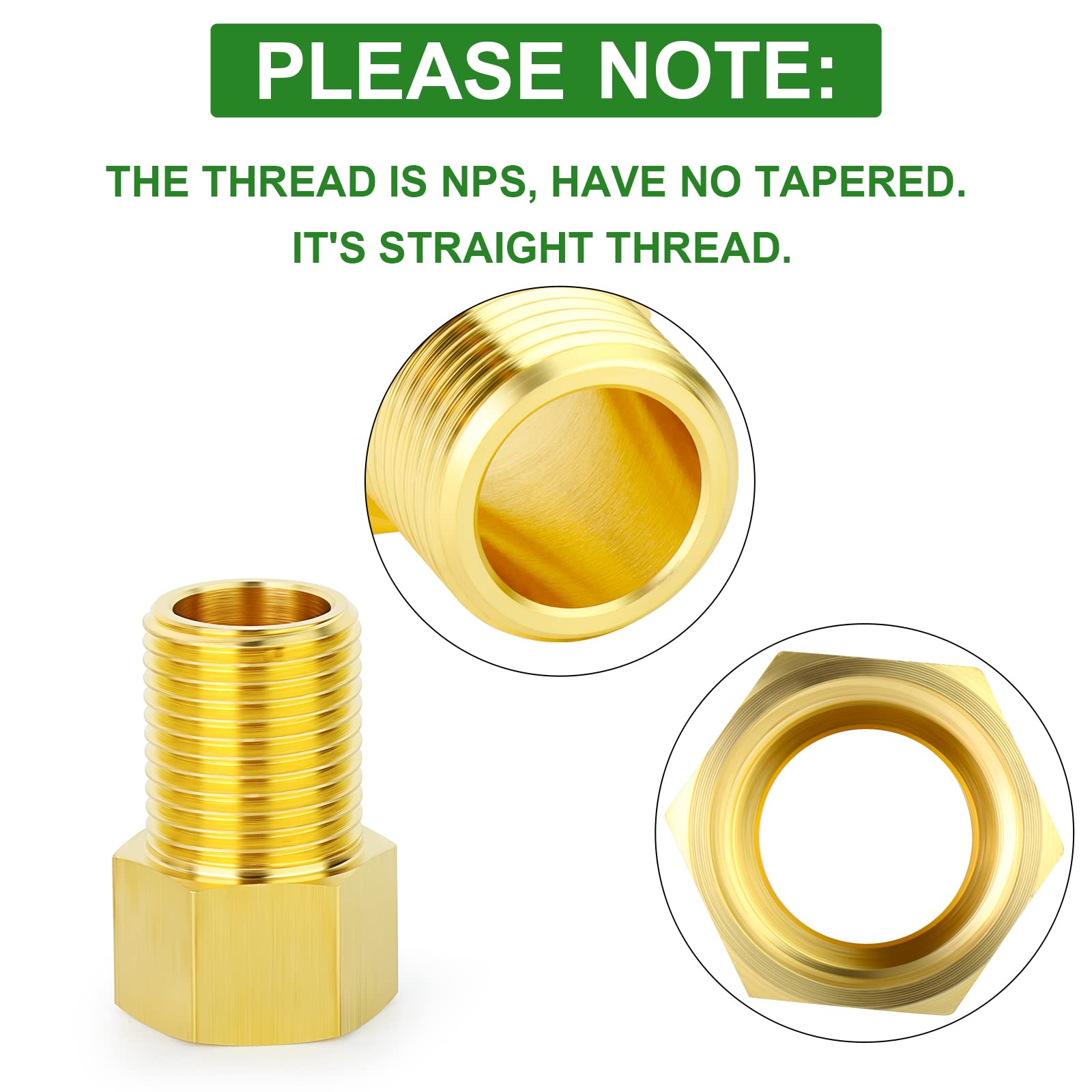 Snapklik.com : 1PCS Brass Pipe Fitting, Extension Hex Adapter, 1/2 ...