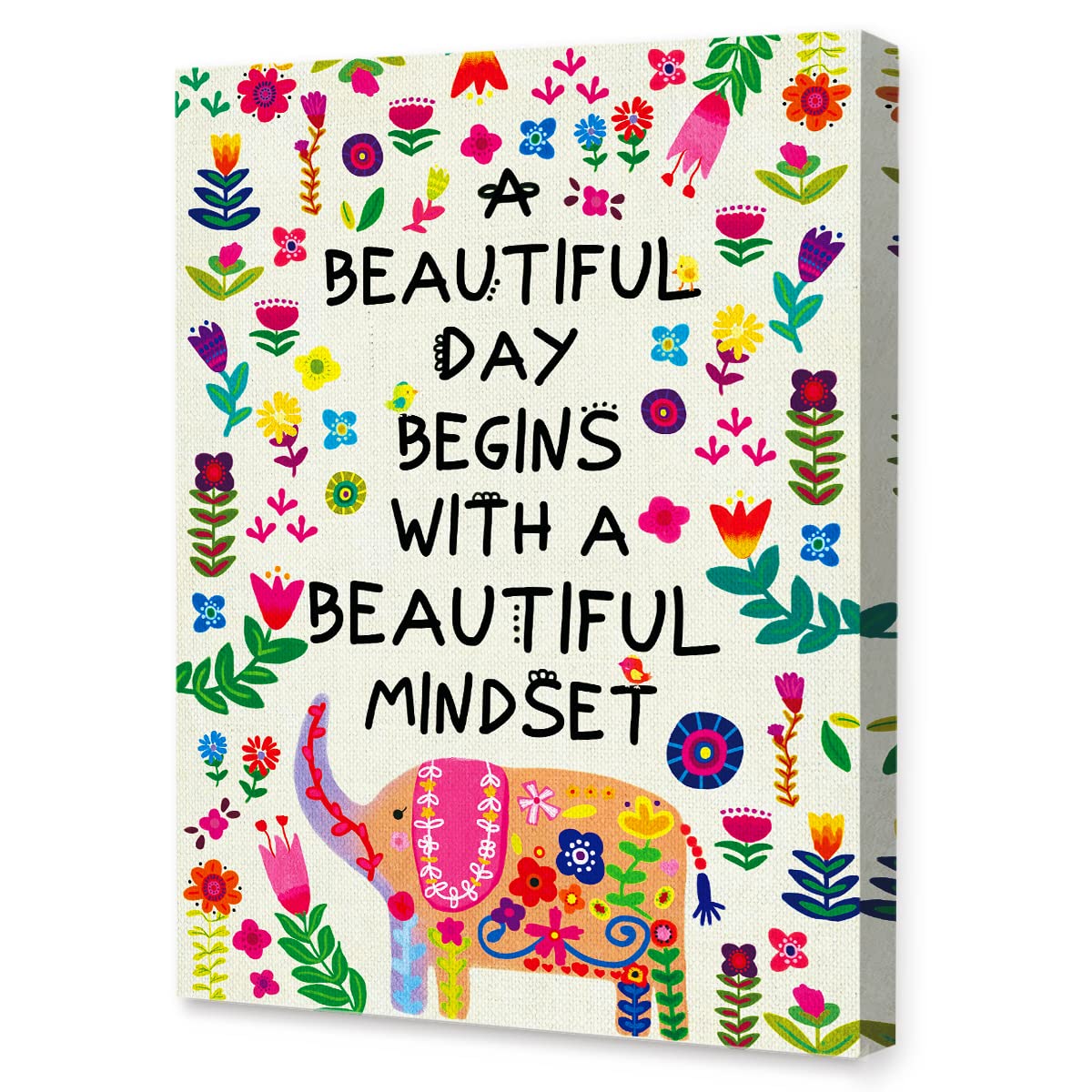 Amazon.com: A Beautiful Day Begins with A Beautiful Mindset Canvas ...