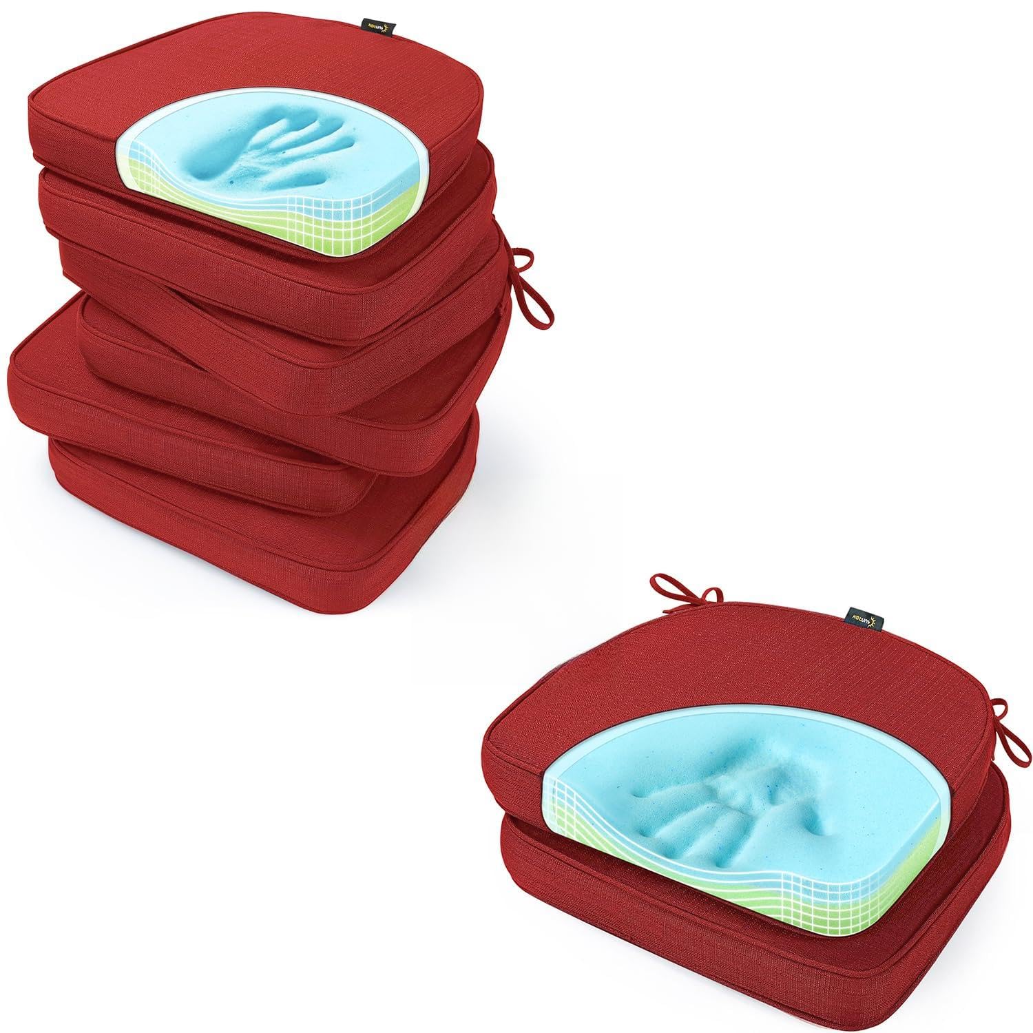 Amazon.com: SUNROX Memory Foam Chair Cushions 17"x16" Set of 8 ...