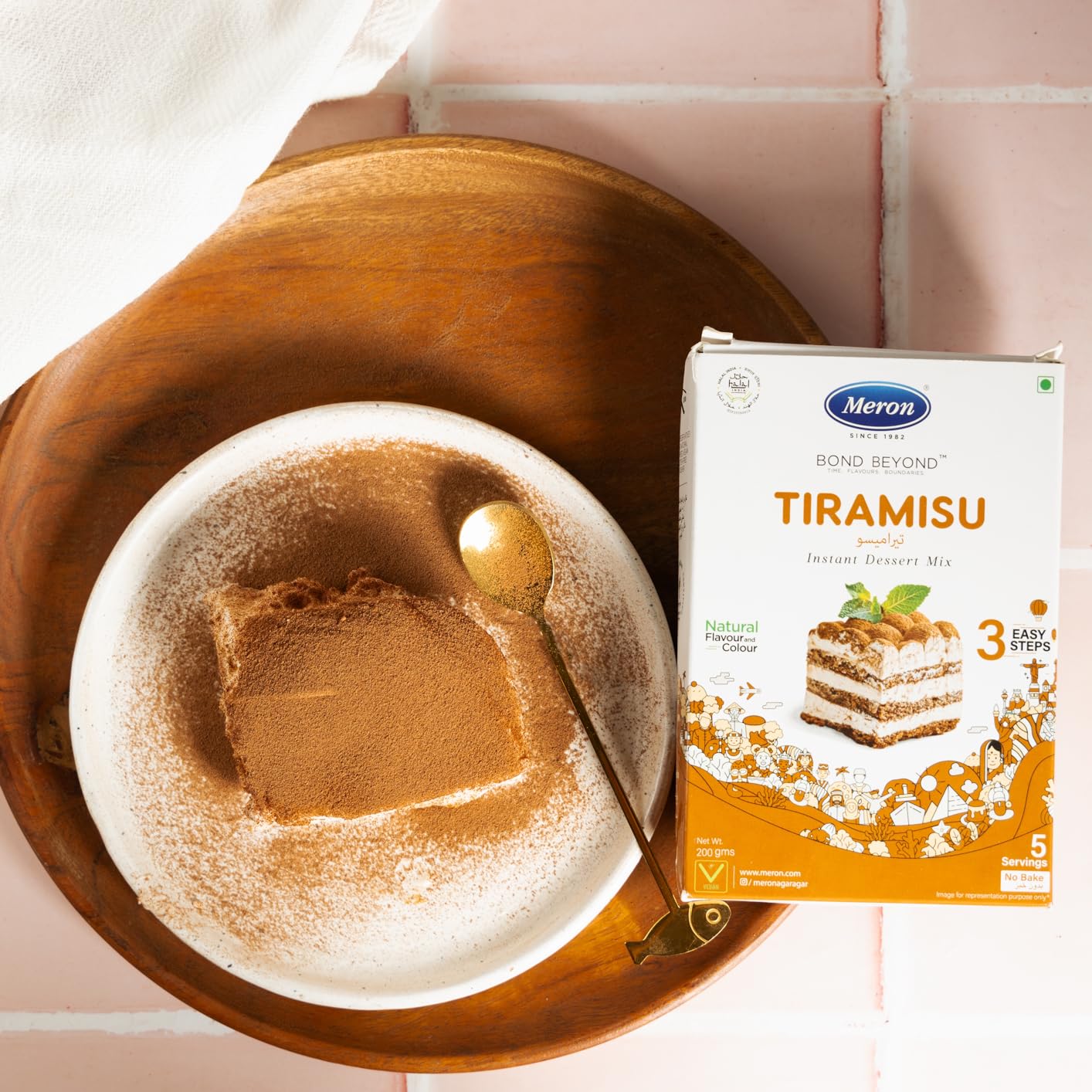 Meron Tiramisu Instant Dessert Mix | Italian No-Bake Dessert | Natural ...