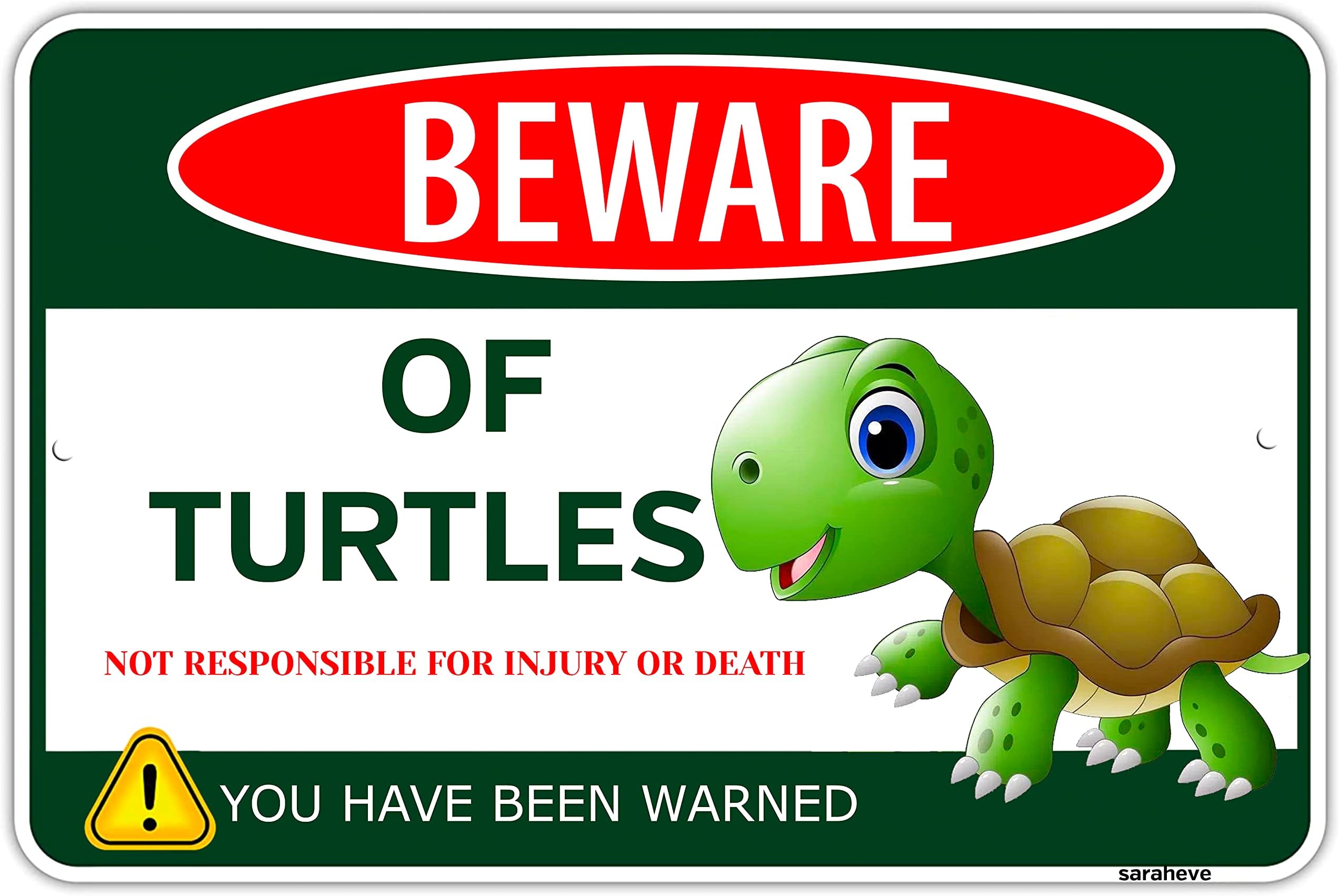 Amazon.com: Wisesign Turtle Sign,Funny Metal Signs,Turtle Accessories ...