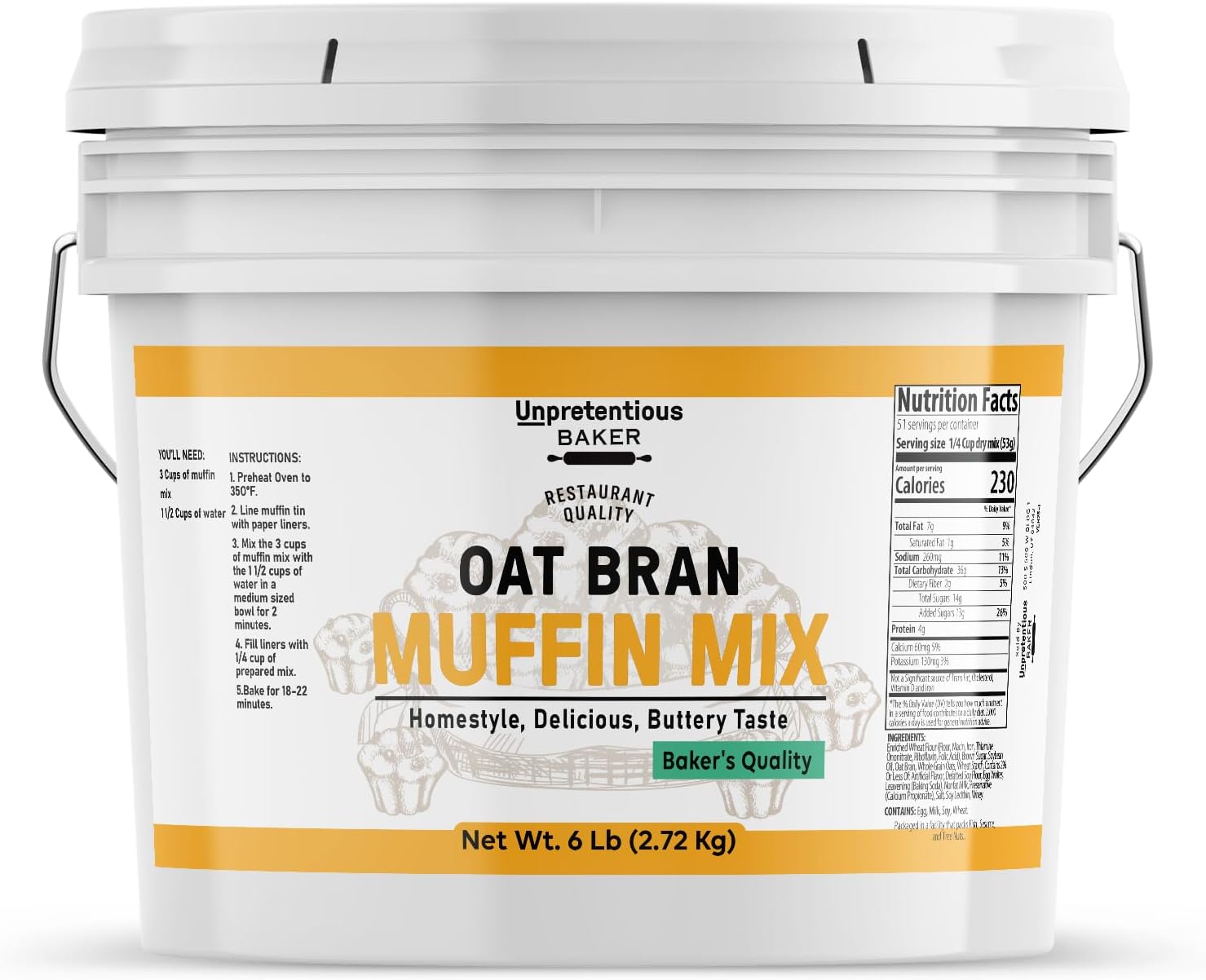 Amazon.com : Mom's Best Honey Bran Just-Add-Water Muffin Mix (1 lb 7 oz ...