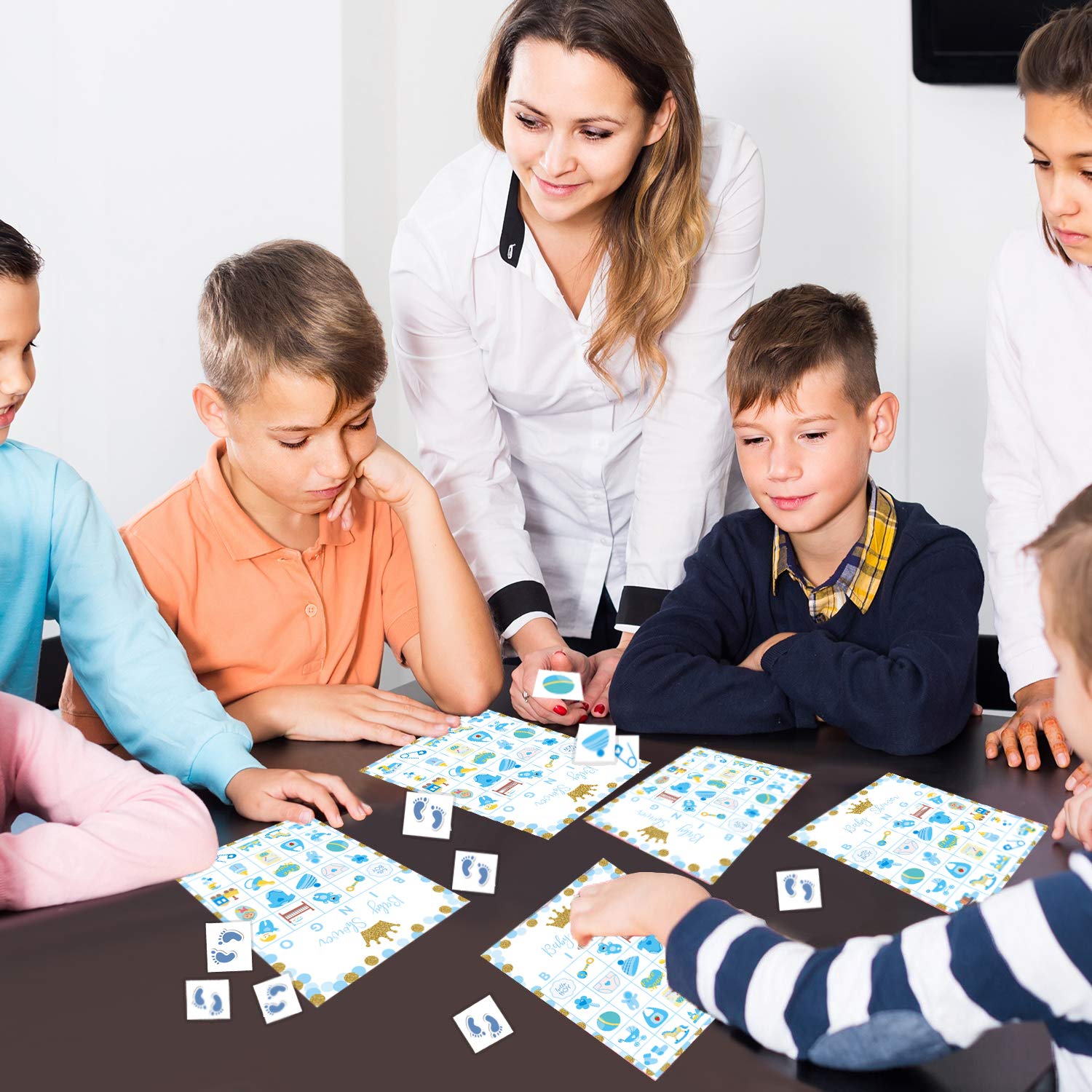 Buy Funnlot Baby Shower Games Baby Shower Bingo Boy Baby Shower Bingo ...