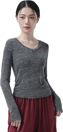Amazon.com: Angcoco Women's Elegant Ruched Waisted Long Sleeve with ...