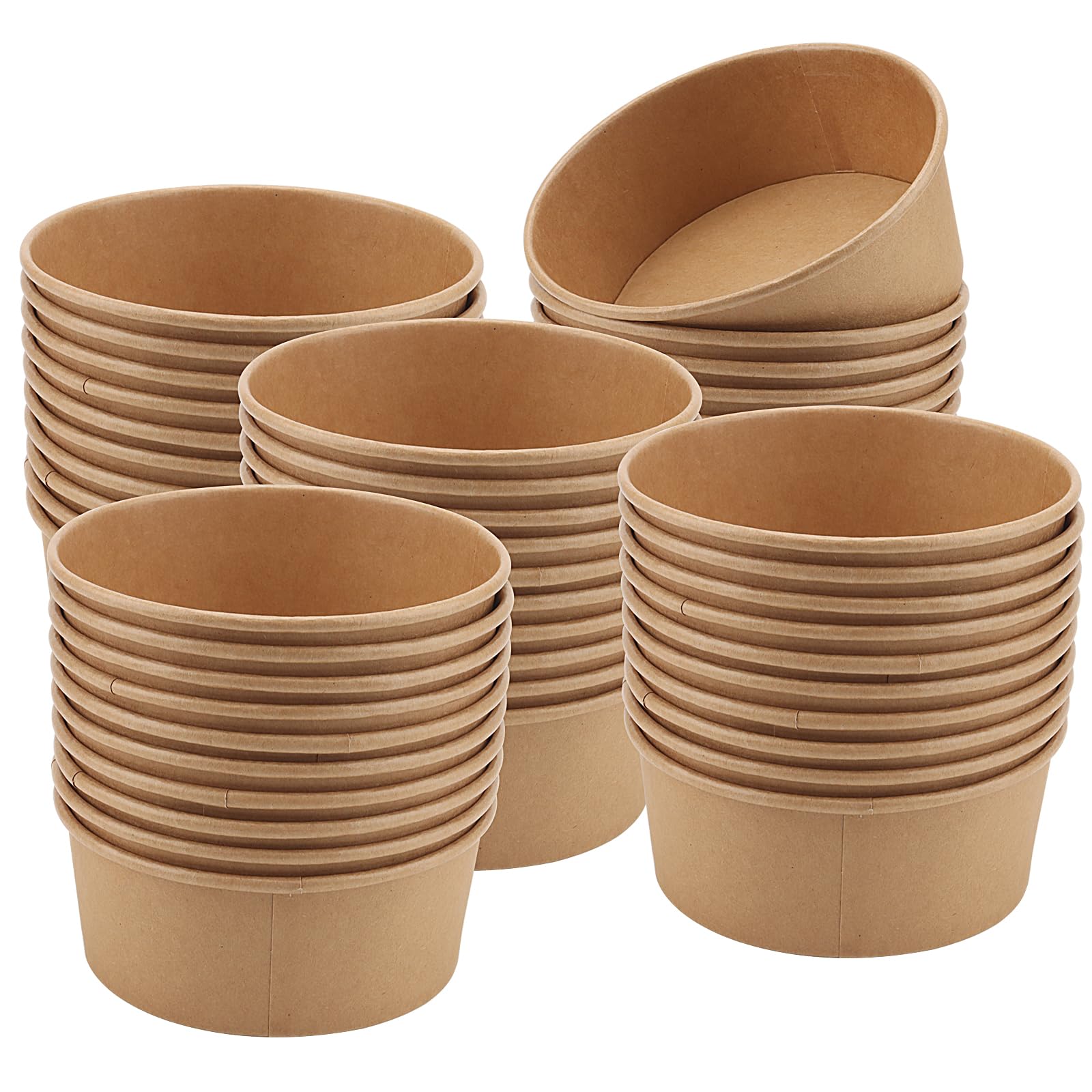 ZEONHAK 50 PCS 750ml/25oz Kraft Soup Bowls, Kraft Takeaway Salad Bowl ...