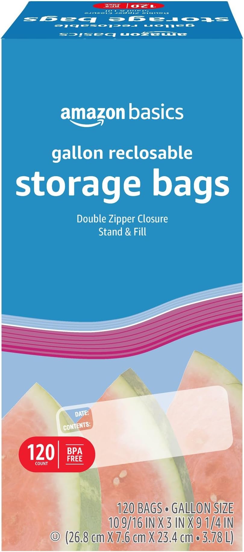 Amazon.com: Amazon Basics Gallon Food Storage Bags, 120 Count : Home ...