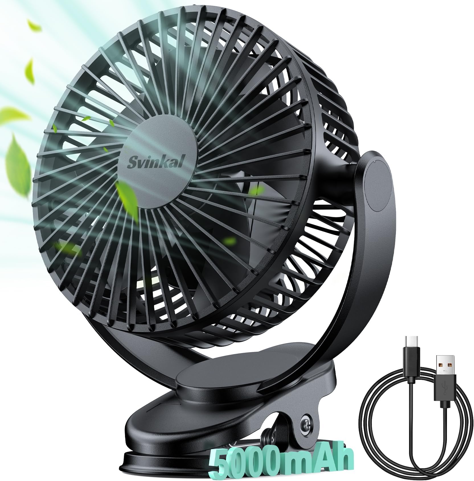 Amazon.com: AJOYEUX Battery Operated Clip on Fan - Max 40 Hours of ...