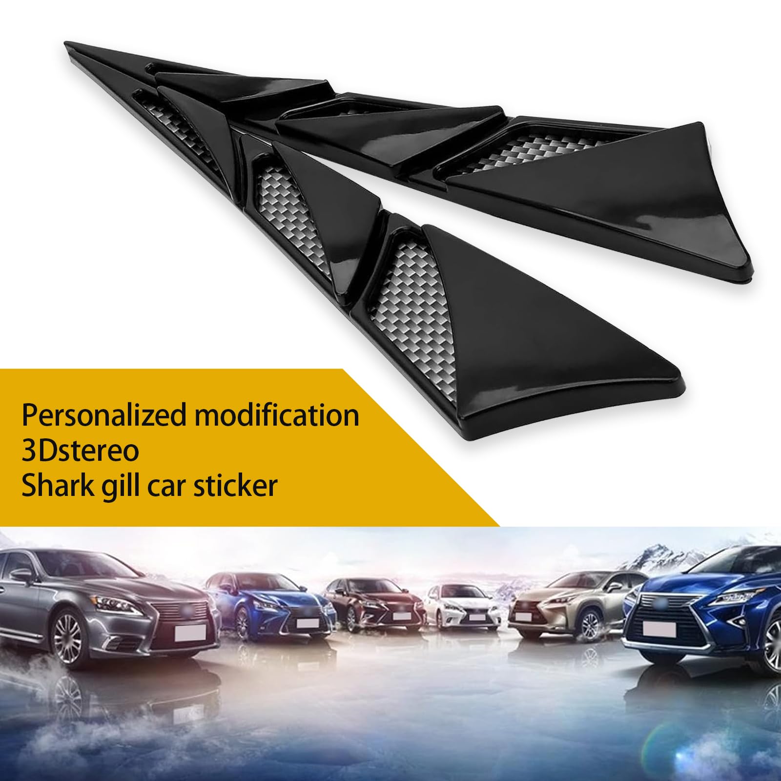 Snapklik.com : Nodteem 2 PCS Car Hood Side Air Vent Decorative Panel, 9 ...
