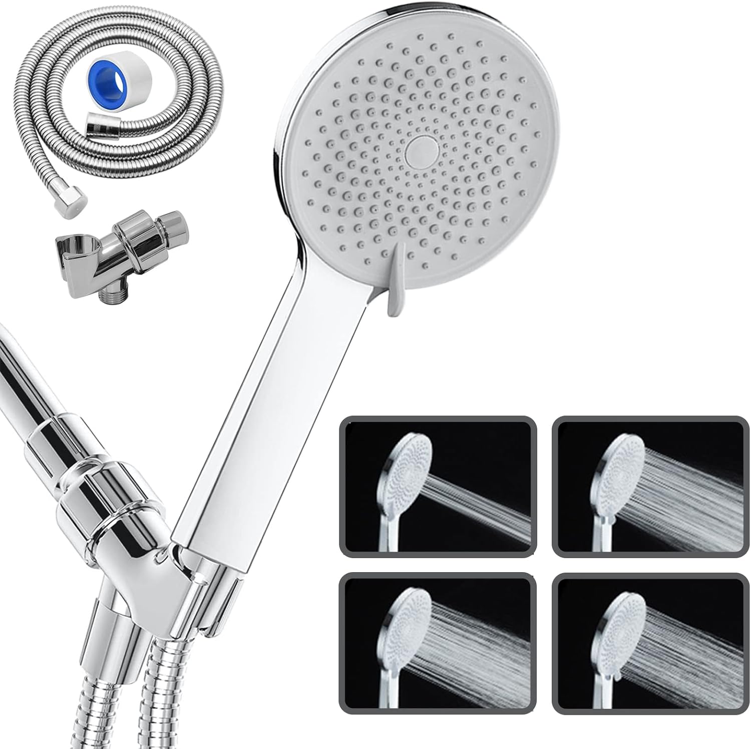 PUSCOBSY 4 Functions Handheld Shower Head Set- Large Panel High ...