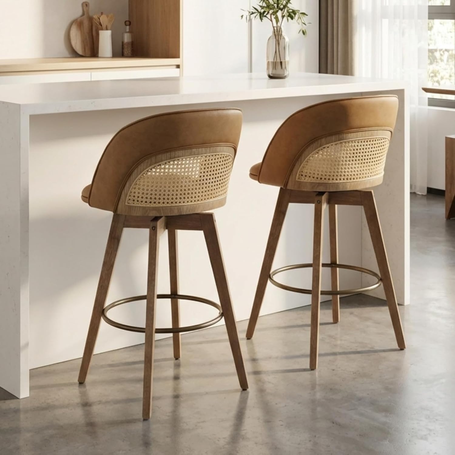 Amazon.com: CIMOTA Swivel Counter Height Bar Stools Set of 2, Modern 26 ...