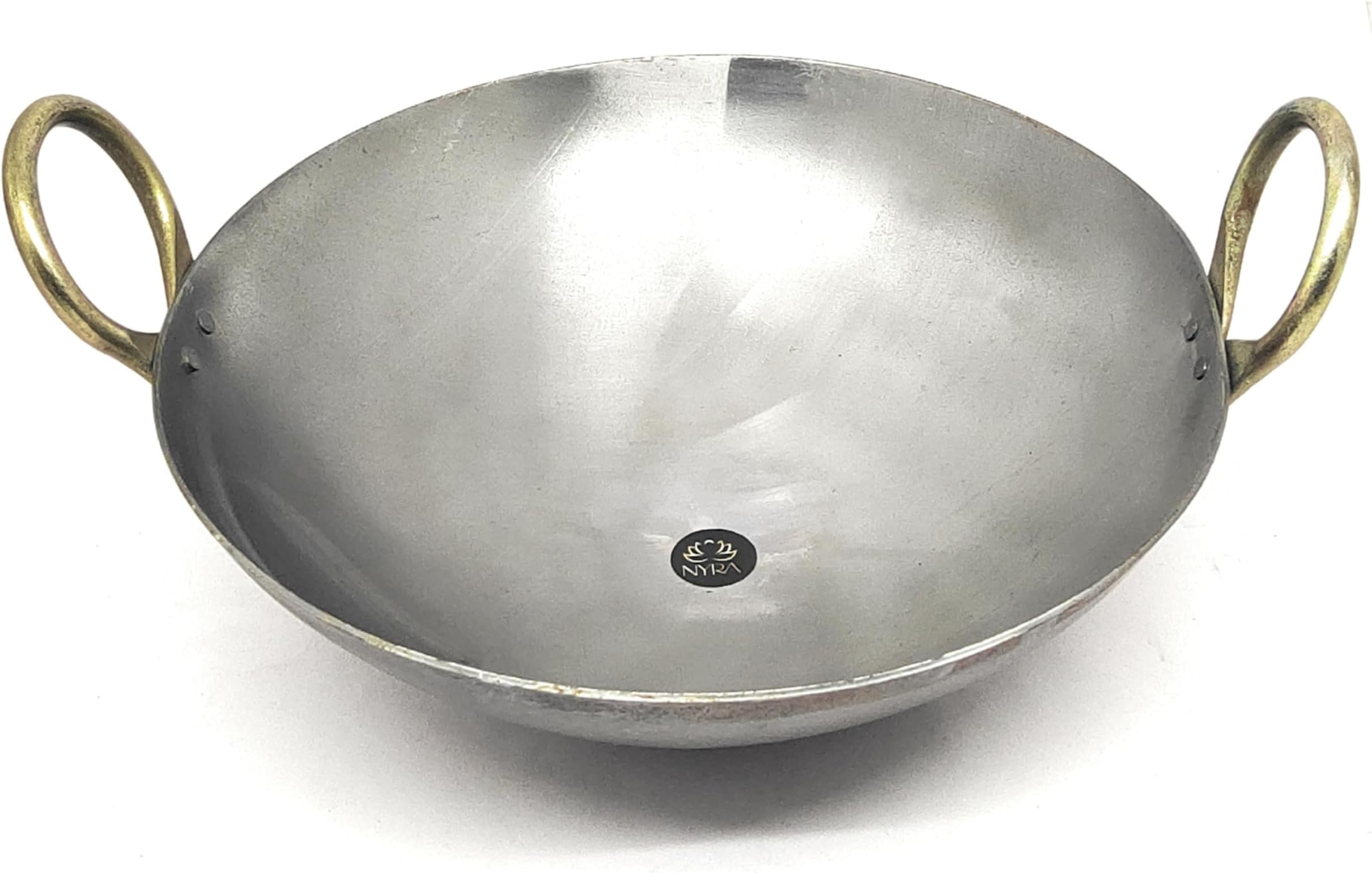 Buy NYRA® Pure Original Loha Kadhai/Iron Kadhai Heavy Bottom/Lokhandi ...