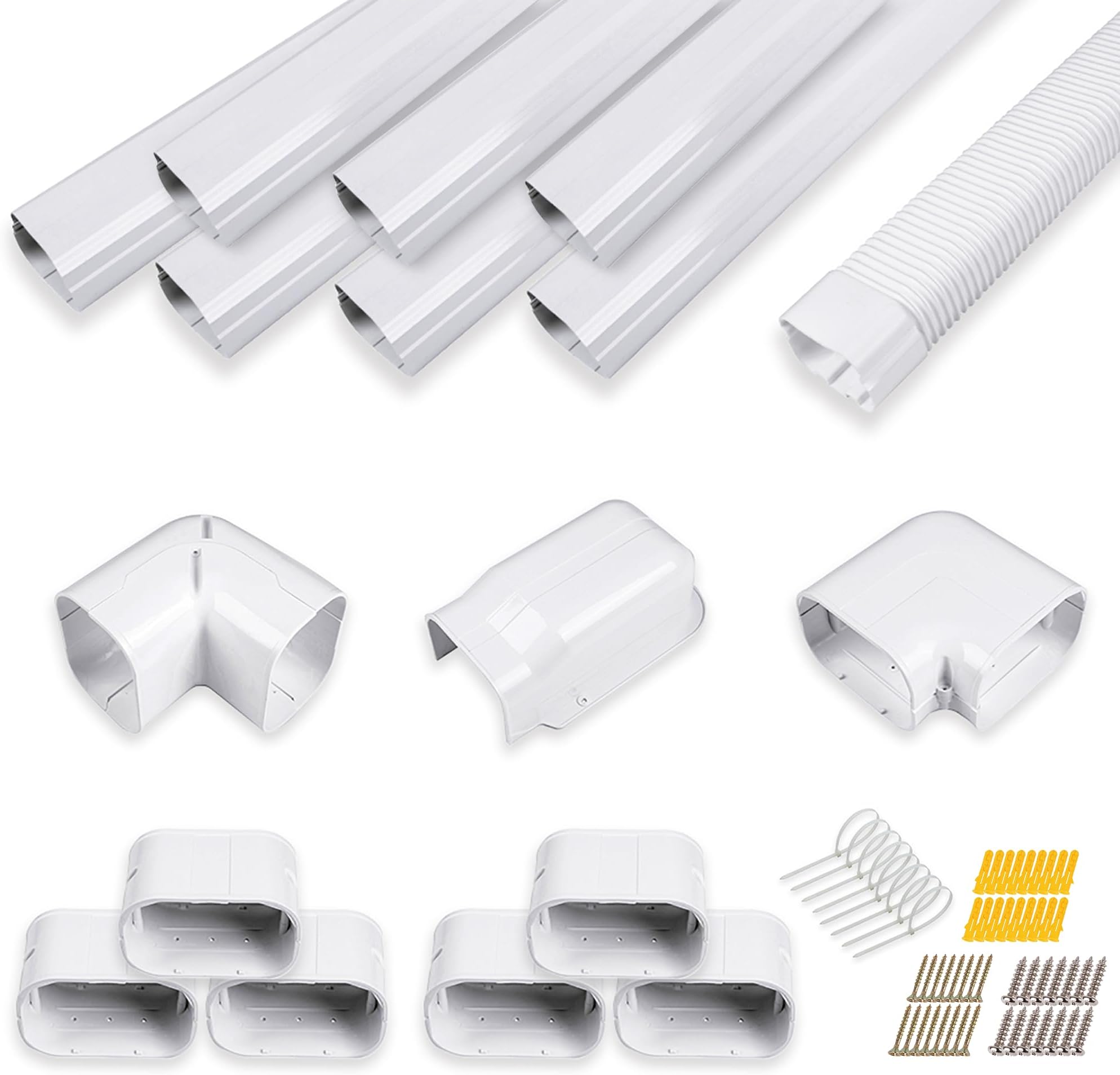 Amazon.com: LyPrem 8.8Ft Mini Split Line Set Cover 6.3" PVC Line Cover ...