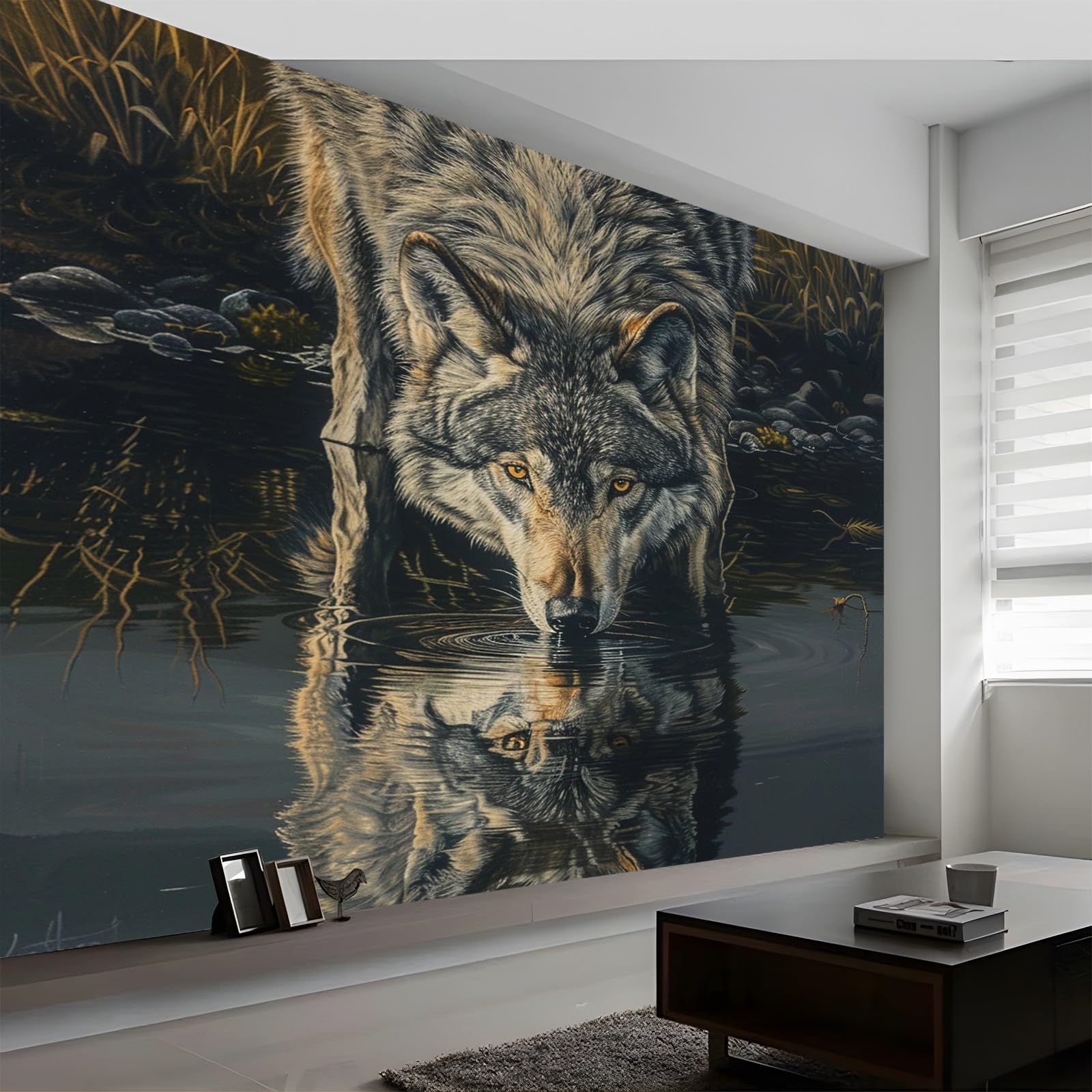 Papel Pintado De Diseño De Panda Y Lobo