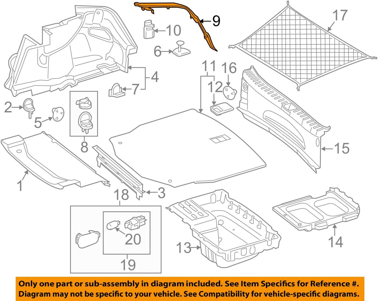 New Genuine Mercedes-Benz Trim, Load Compartment 2056902807 / 205-690 ...