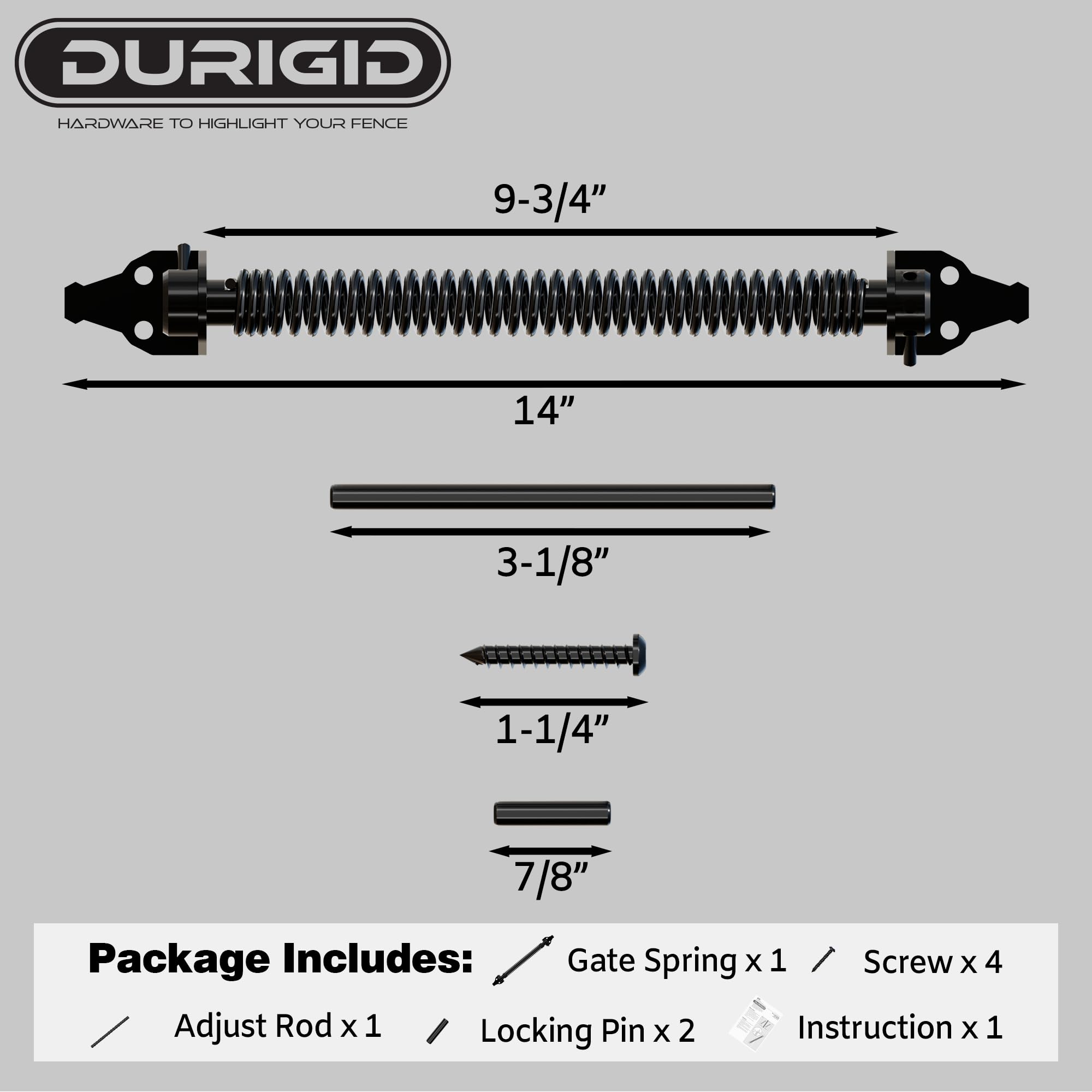 Snapklik.com : 14" Gate Springs Self Closing Outdoor, Gate Spring Self ...