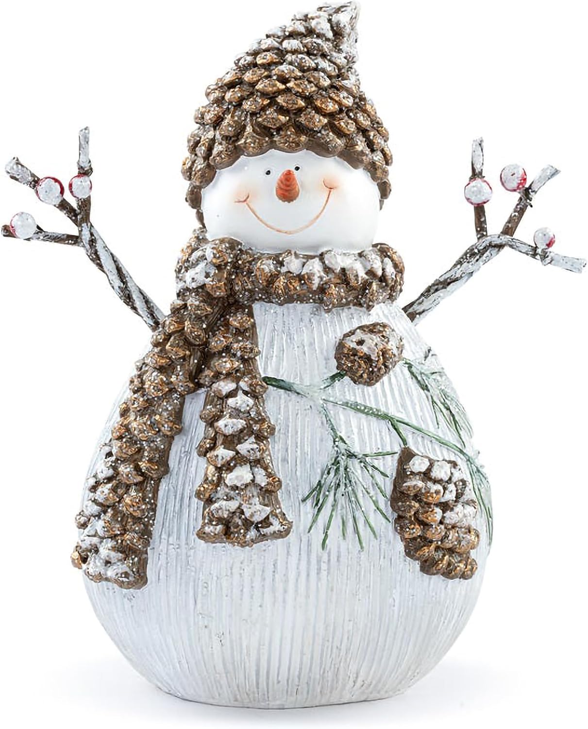 Amazon.com: Napco 8.5 inch Rustic Glittered Snowman Figurine with ...
