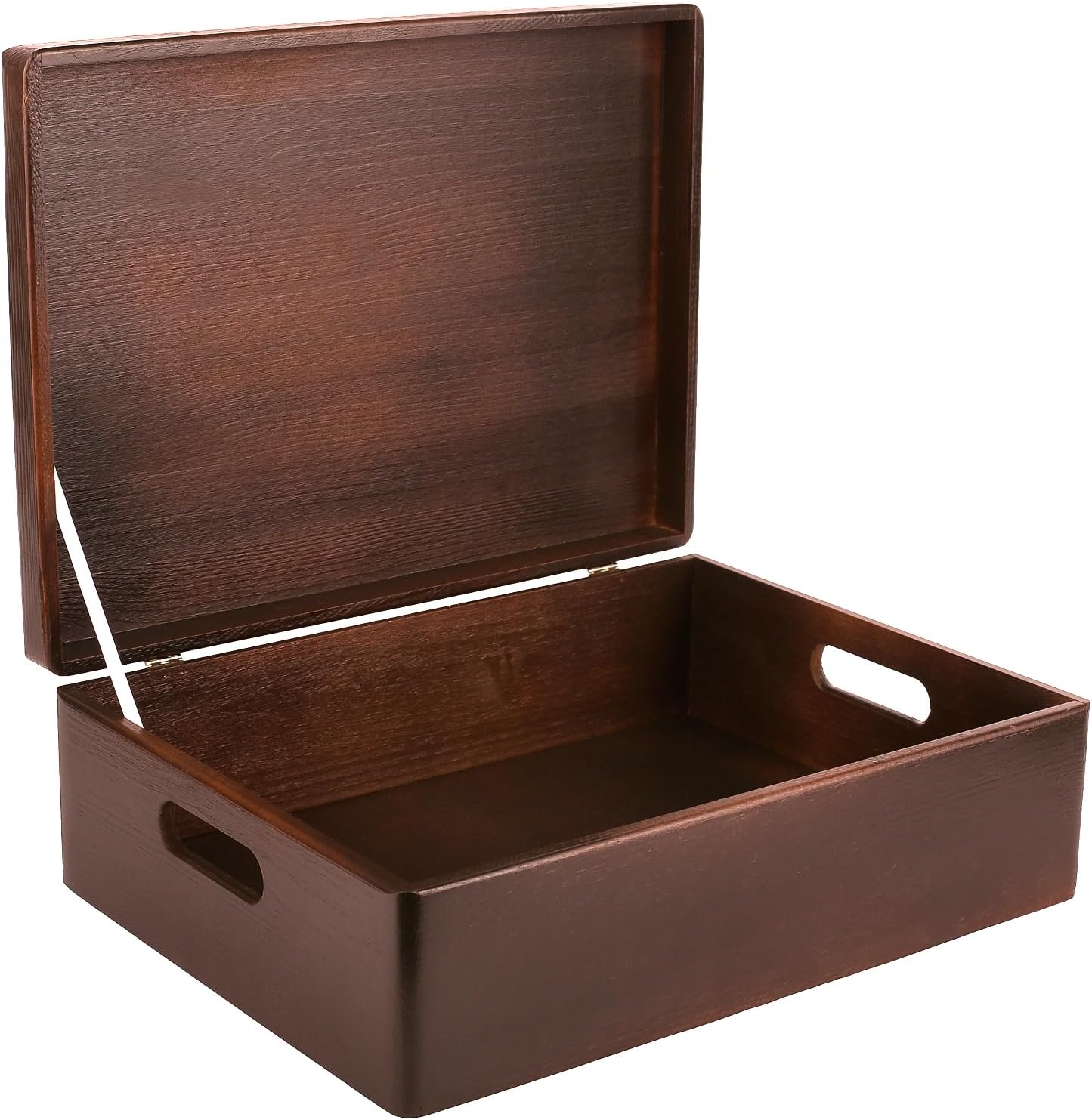Amazon.com: Creative Deco XL Brown Wooden Box Storage with Hinged Lid ...