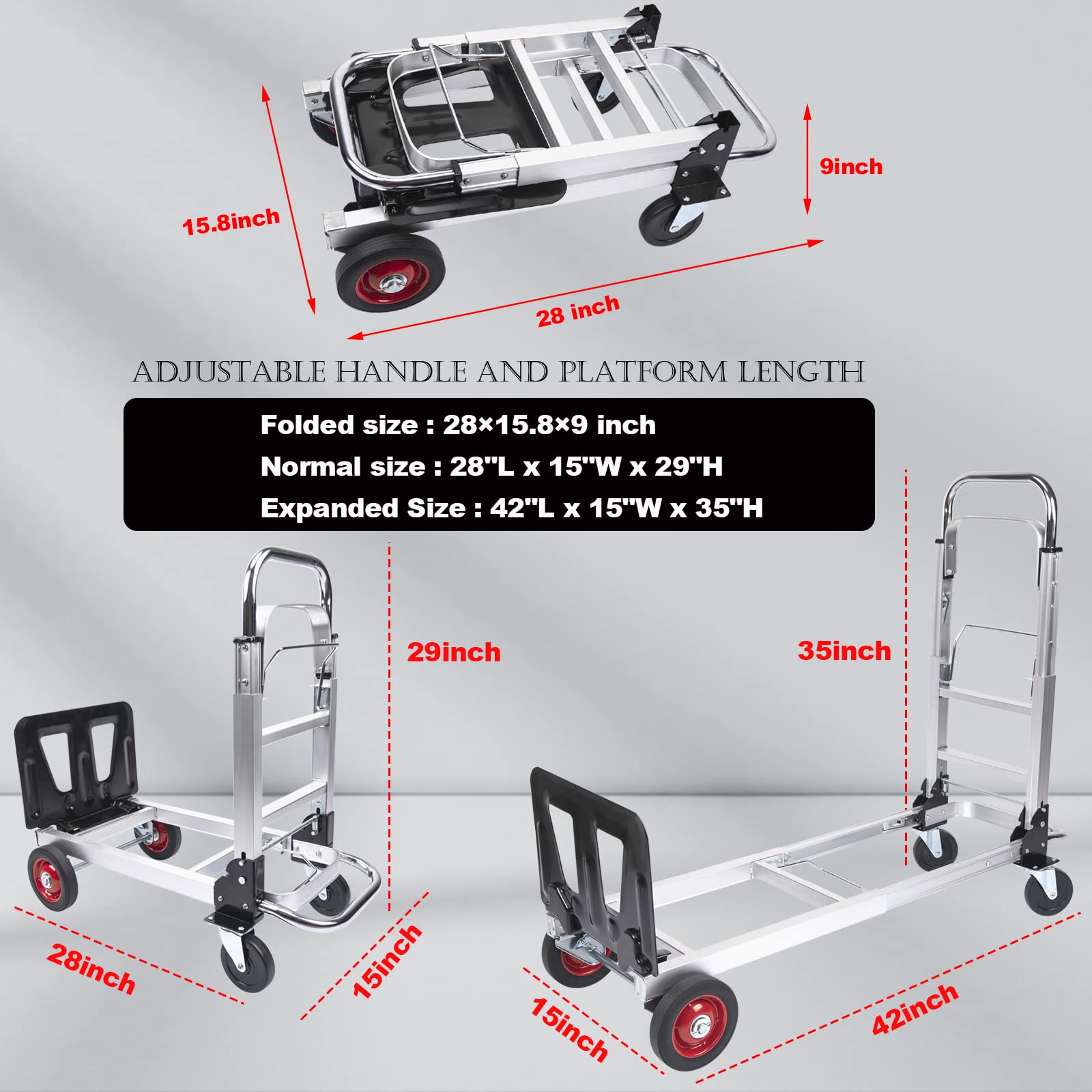 2 In 1 Hand Truck Dolly Oyoest 2 In 1 Folding Hand Truck With Folding ...