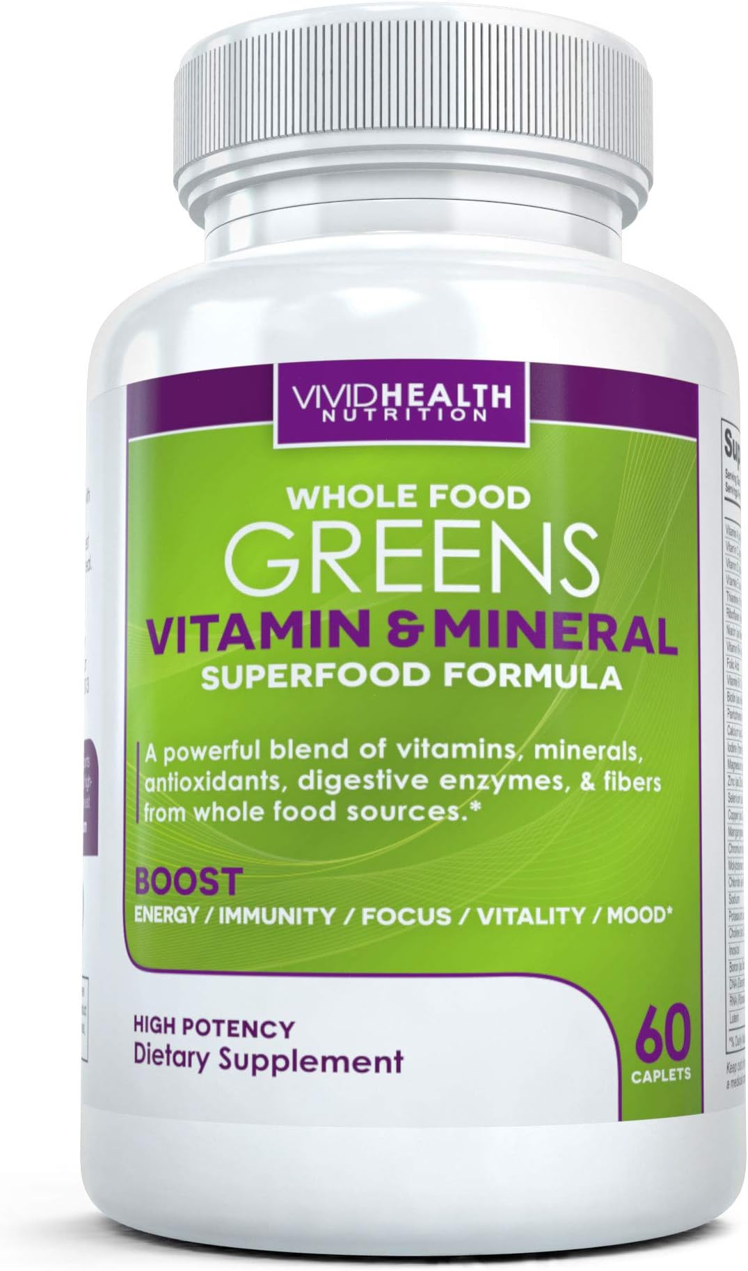 Amazon.com: Whole Food Greens Multivitamin - All-Natural Whole Food ...