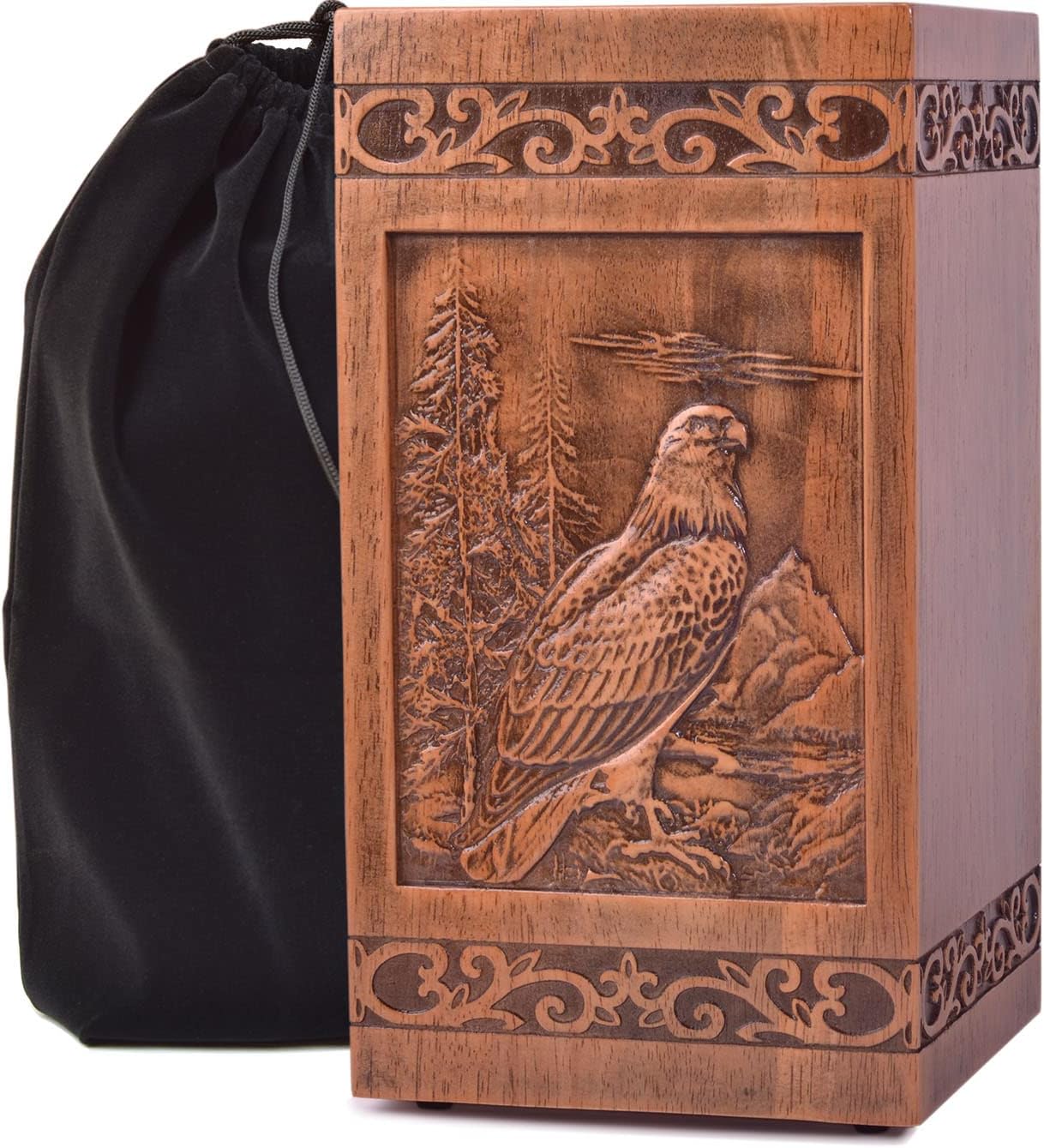 Amazon.com: KIMNAG Wooden Cremation Urn for Human Wood Ashes Decorative ...
