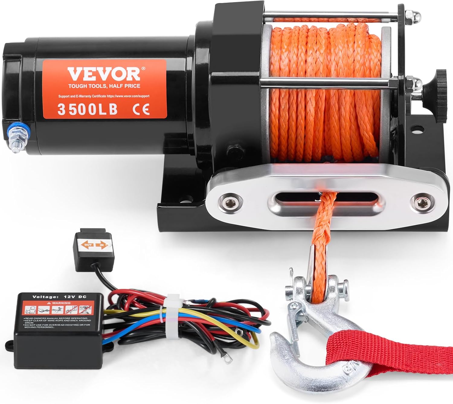 VEVOR Electric Winch, 3500 lb Line Pull Capacity, 12V DC ATV/UTV Winch ...