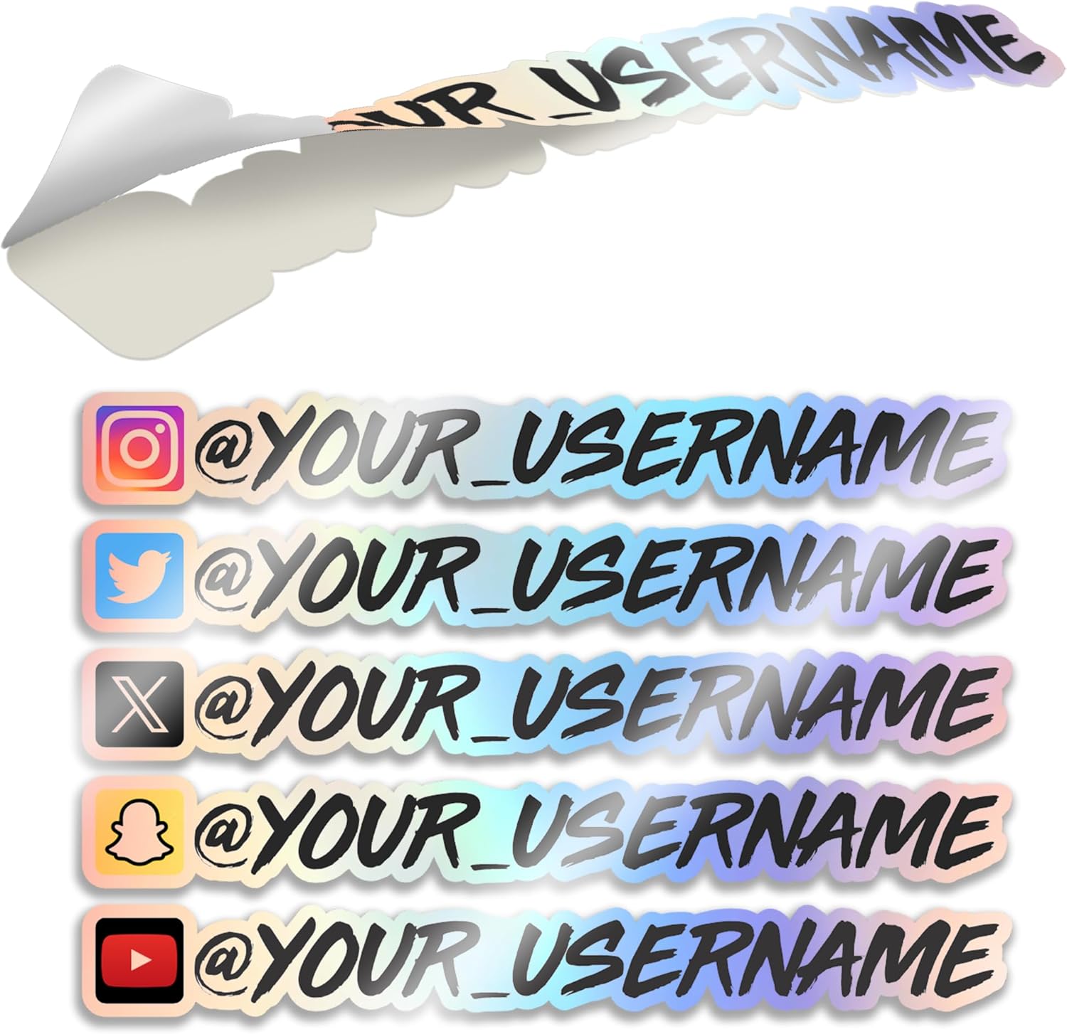 Amazon.com - VulgrCo Custom Social Media Stickers, Personalized Handles ...