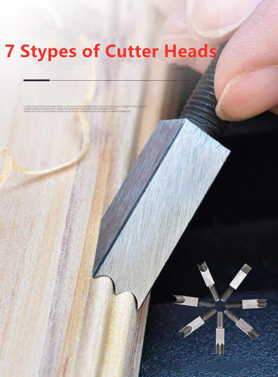 Portable Chamfer Plane with 7 Types of Cutter Heads Hand Planer Wood ...