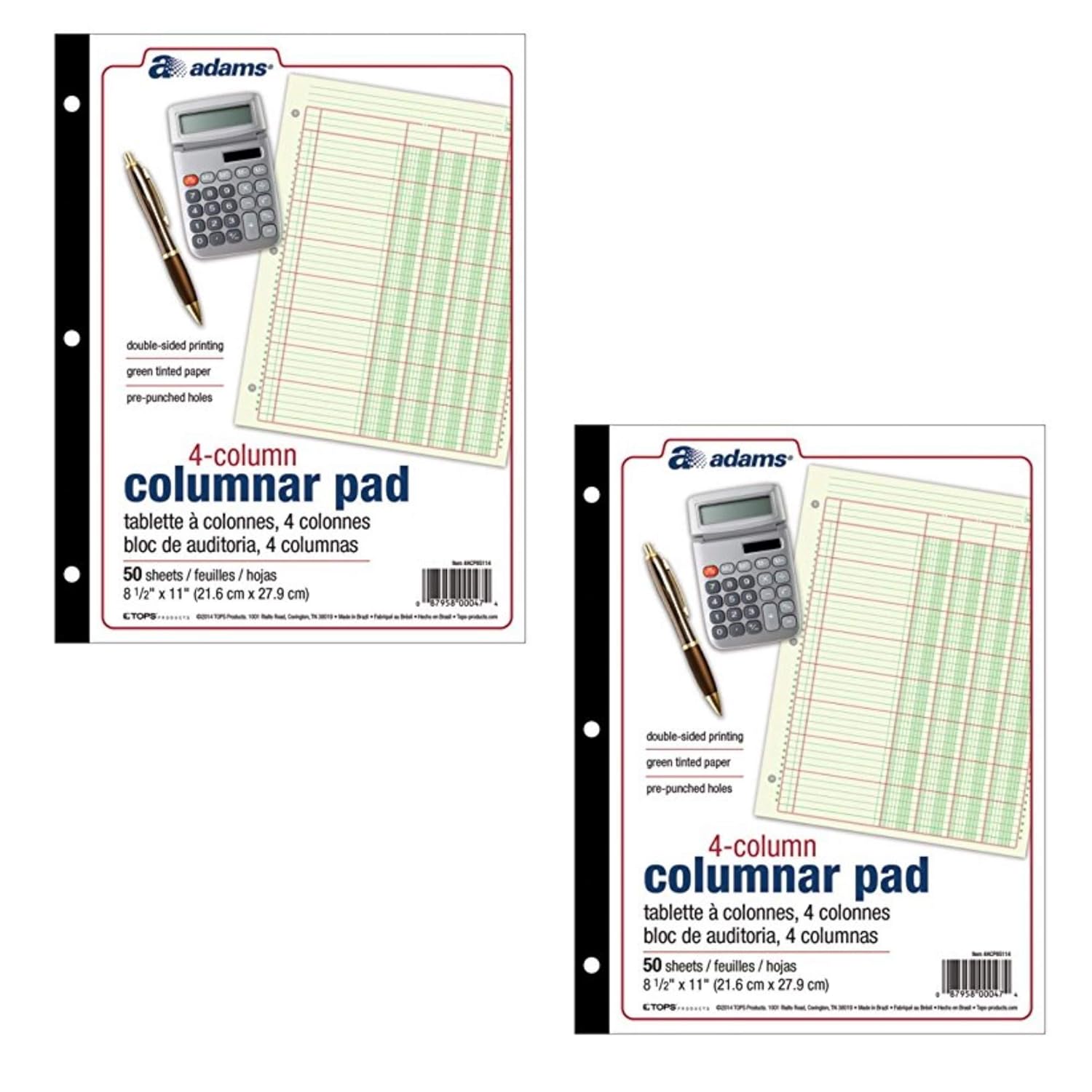Amazon.com: Adams Analysis Pad, 8 1/2" x 11", 100 Pages (50 Sheets), 4 ...