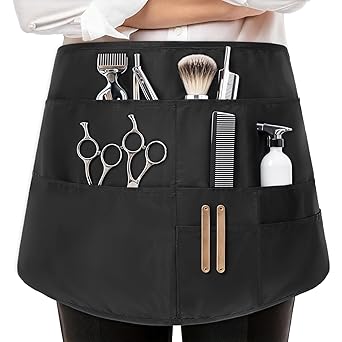 Amazon.com: CIATBYYJ Waterproof Barber Apron for Women Men with 9 ...
