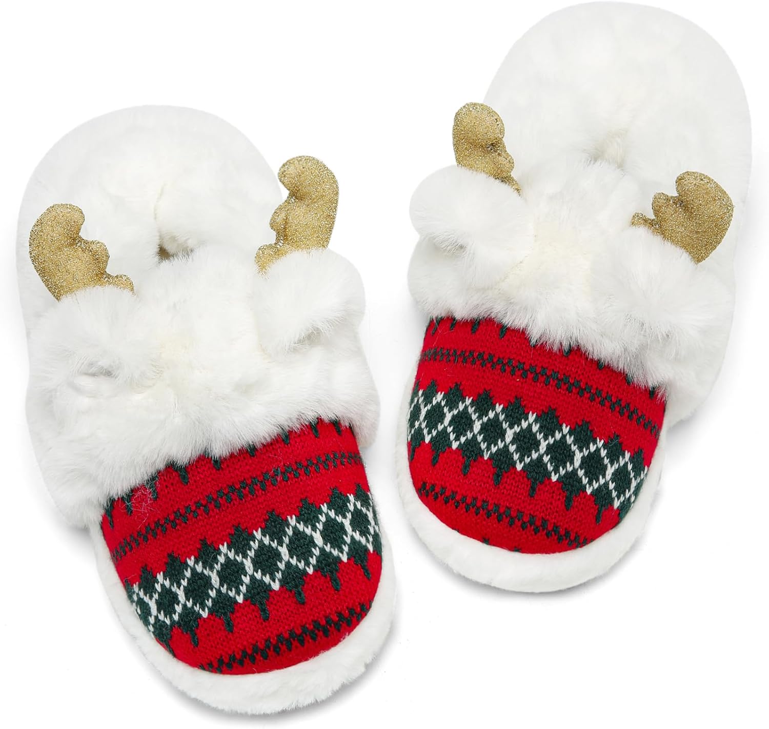 Amazon.com | ASHION Women's Christmas Slippers Warm Stripe Plush ...