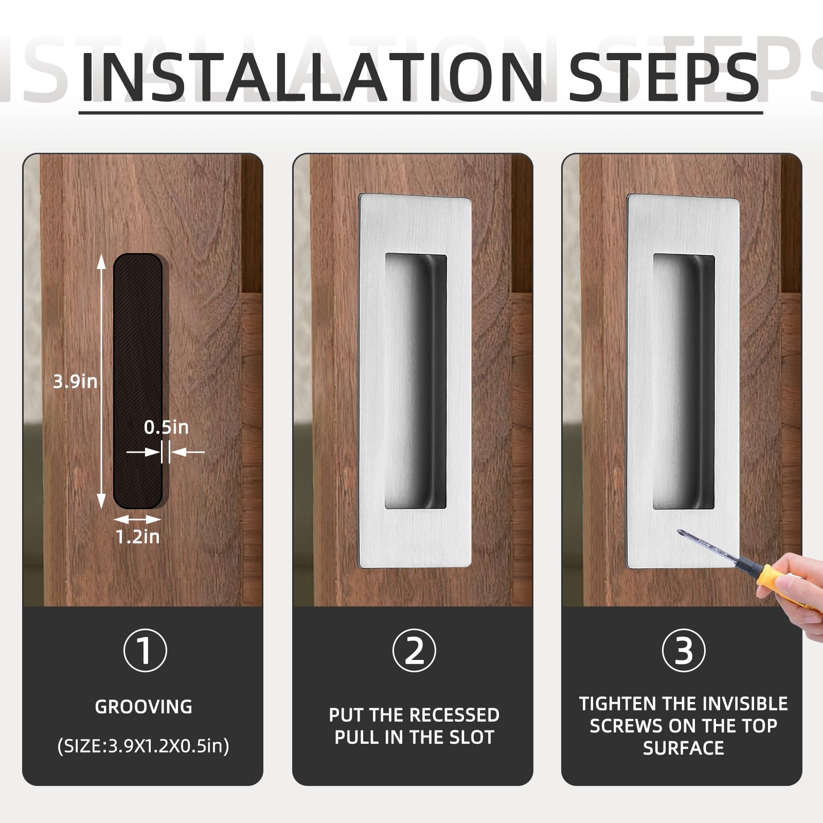 Snapklik.com : Senharvest 472Inch Recessed Finger Flush Pulls Handles ...