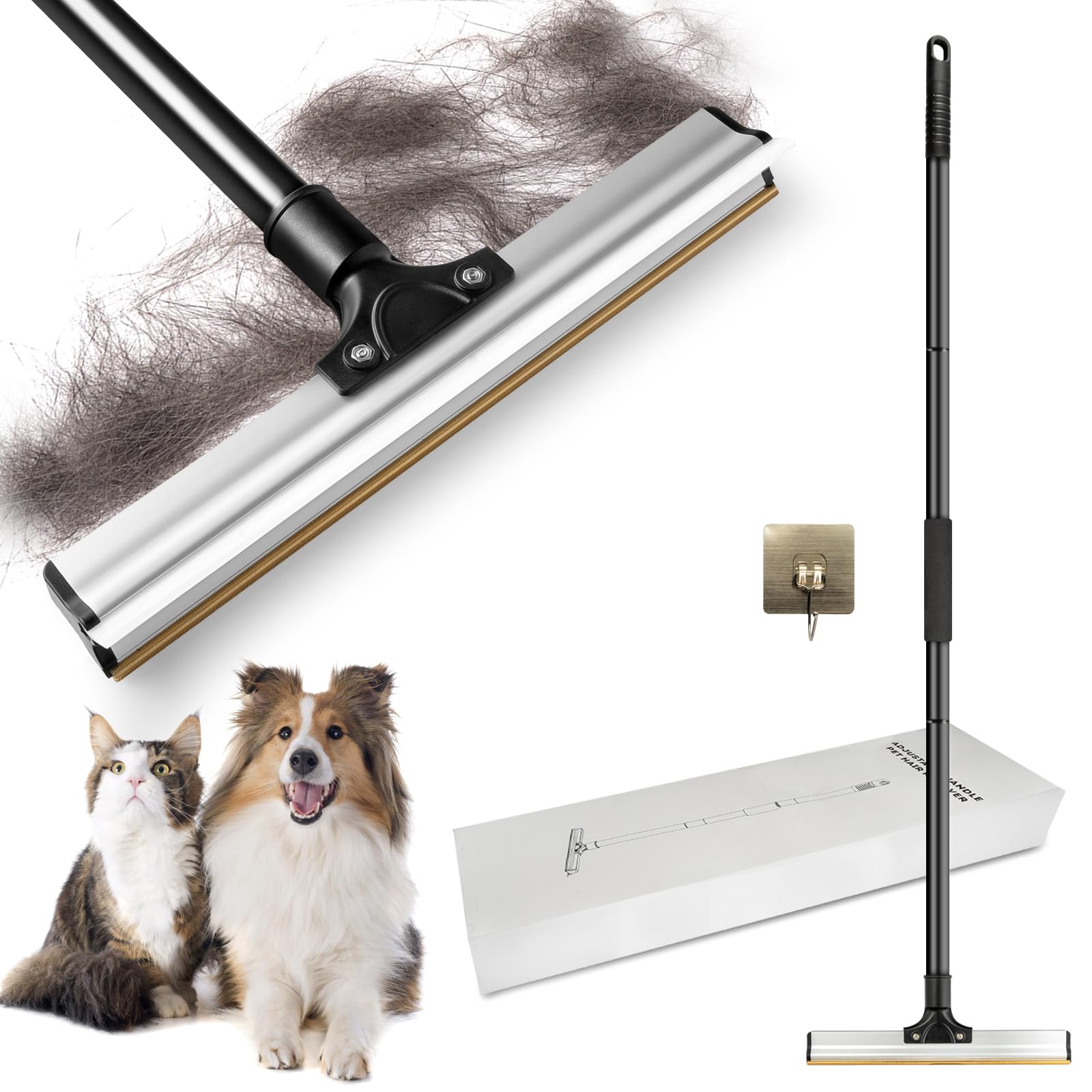 Amazon.com: SALFSE Dual Side Pet Hair Remover, Adjustable Carpet Rake ...