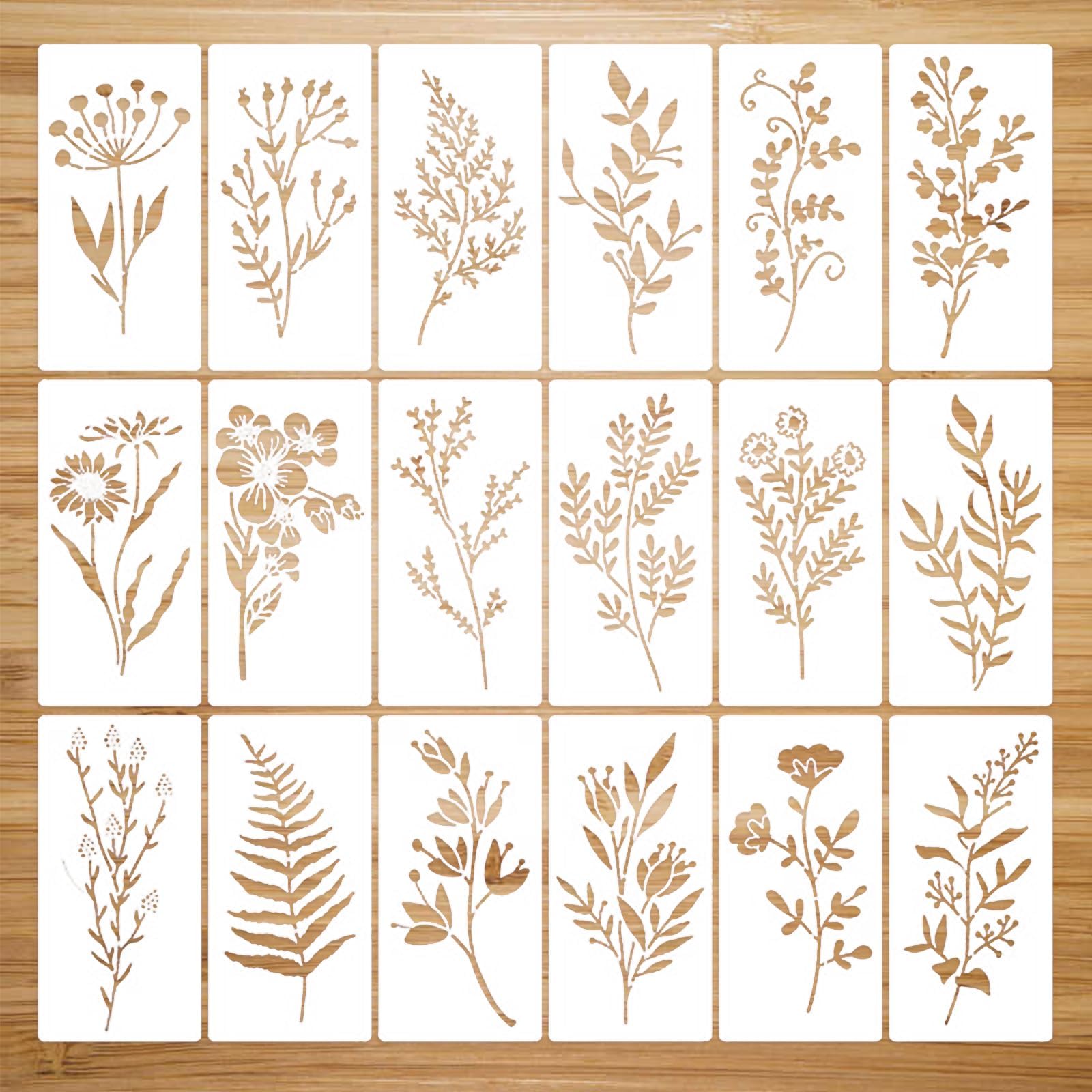 Flower Stencils for Painting, 18Pcs Drawing Stencils for Crafts ...