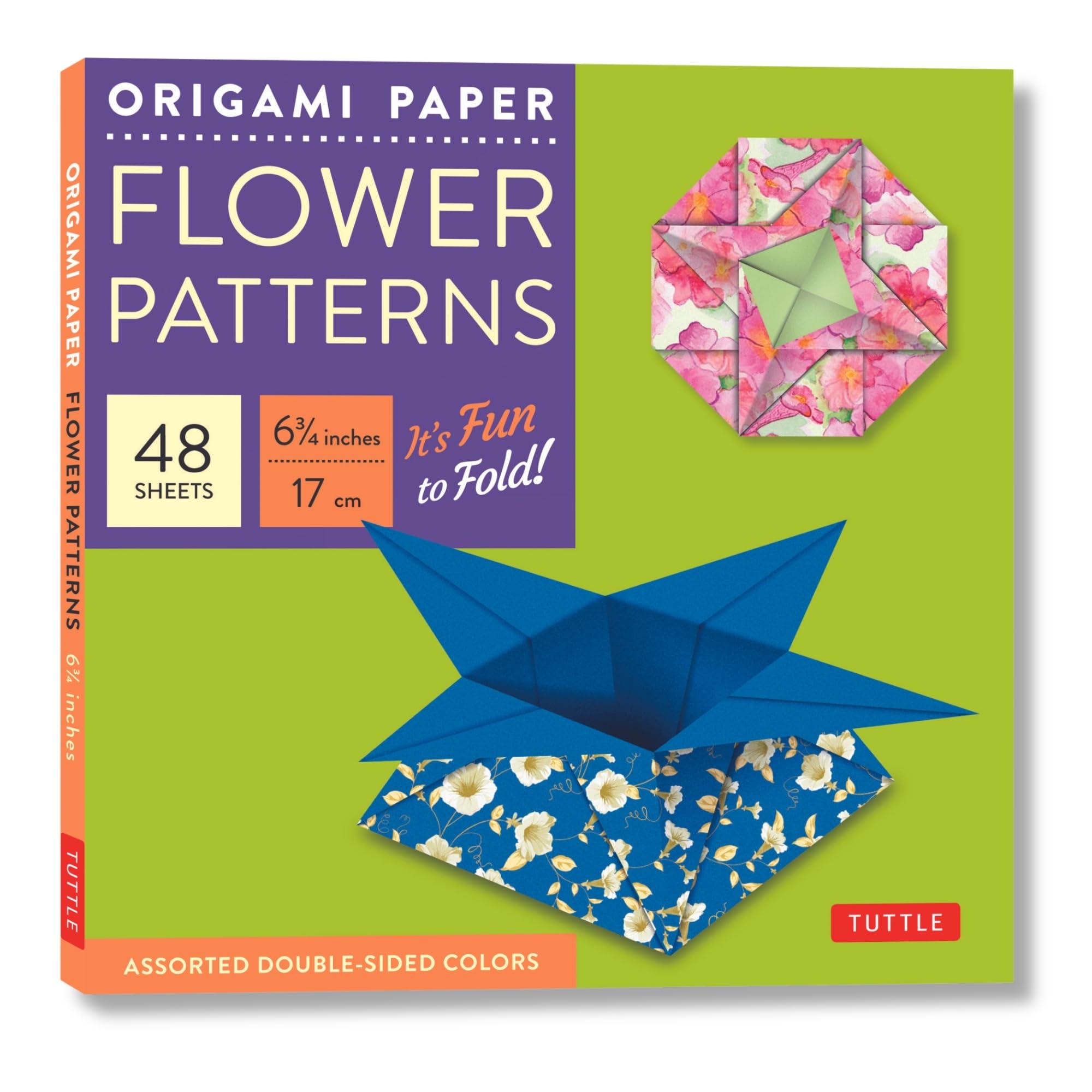 Origami Paper 6 3/4" (17 cm) Flower Patterns 48 Sheets: Tuttle Origami ...