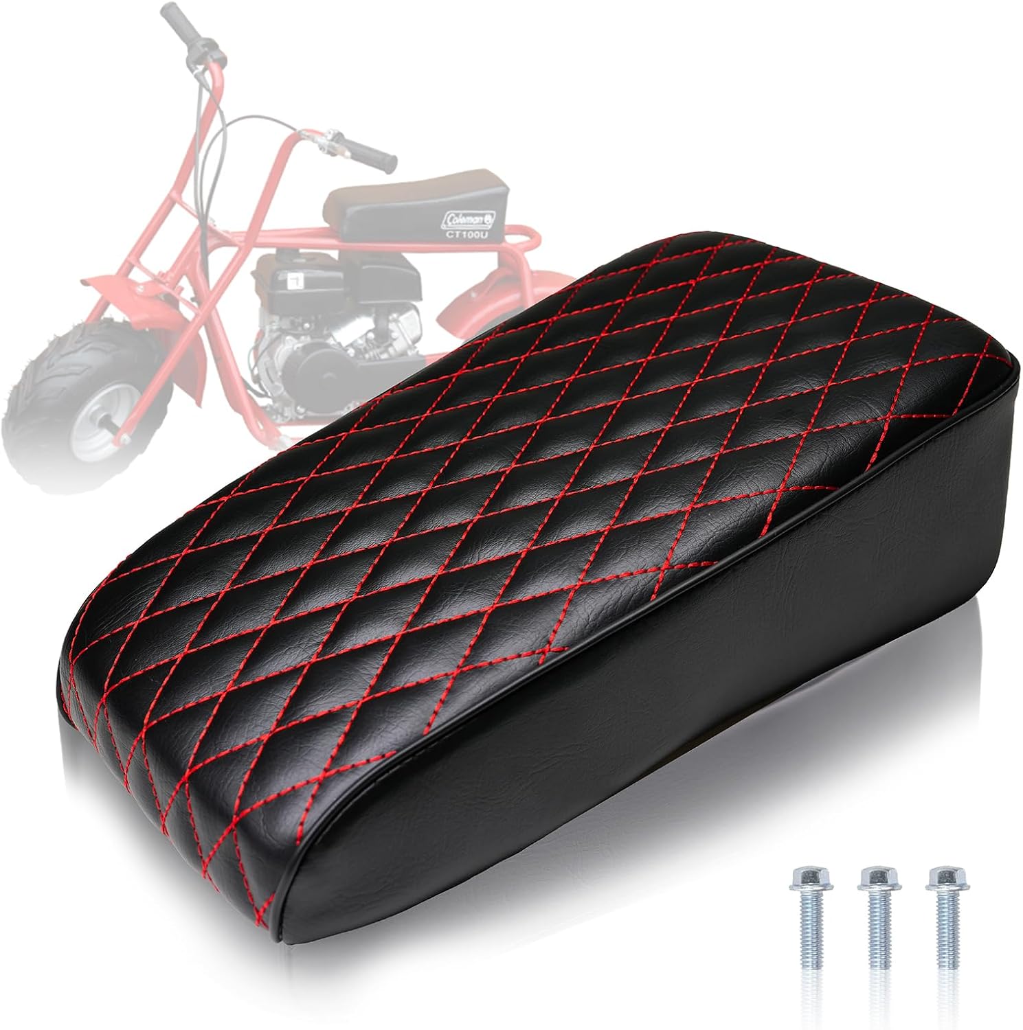 Amazon.com: JMCHstore Red Diamond Stitch Retro Mini bike Seat for Coleman ct100u 98cc ct100 ...