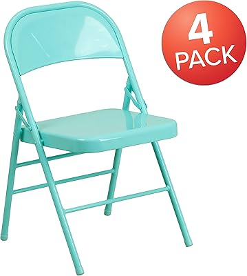 Amazon.com: Flash Furniture 4 Pack HERCULES Series Curved Triple Braced ...